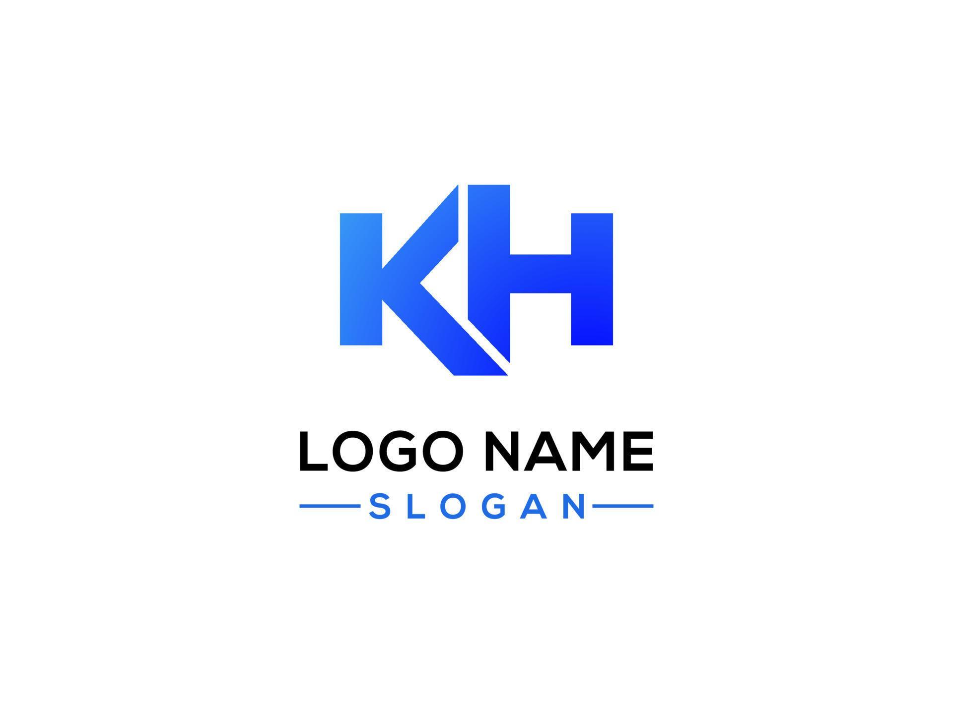 Simple letter KH logo design template on white background. suitable for personal logo branding ...