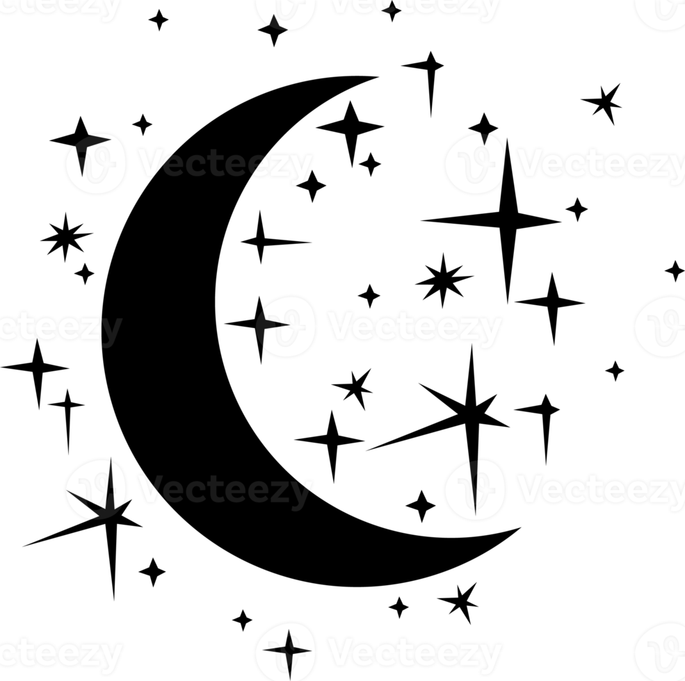 Night Moon and Stars 12637168 PNG
