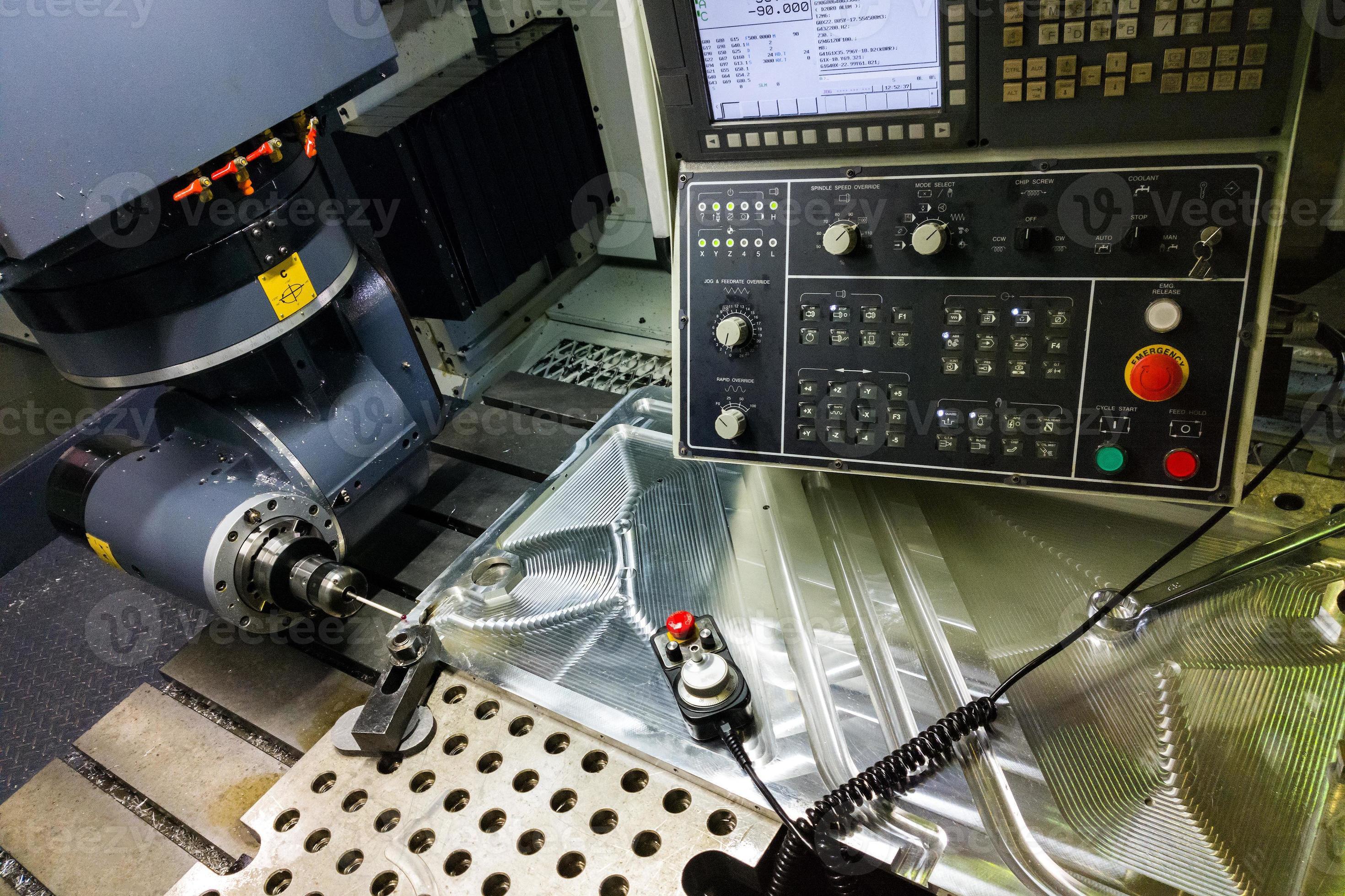measuring process with ruby touch probe on large CNC milling machine in jog mode 12637681 Stock ...