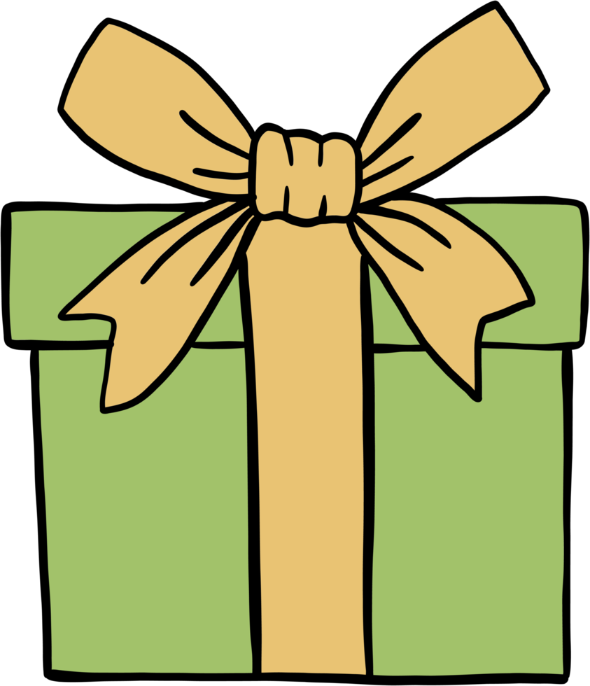 Doodle Dibujo A Mano Alzada De Una Caja De Regalo 12640598 Png