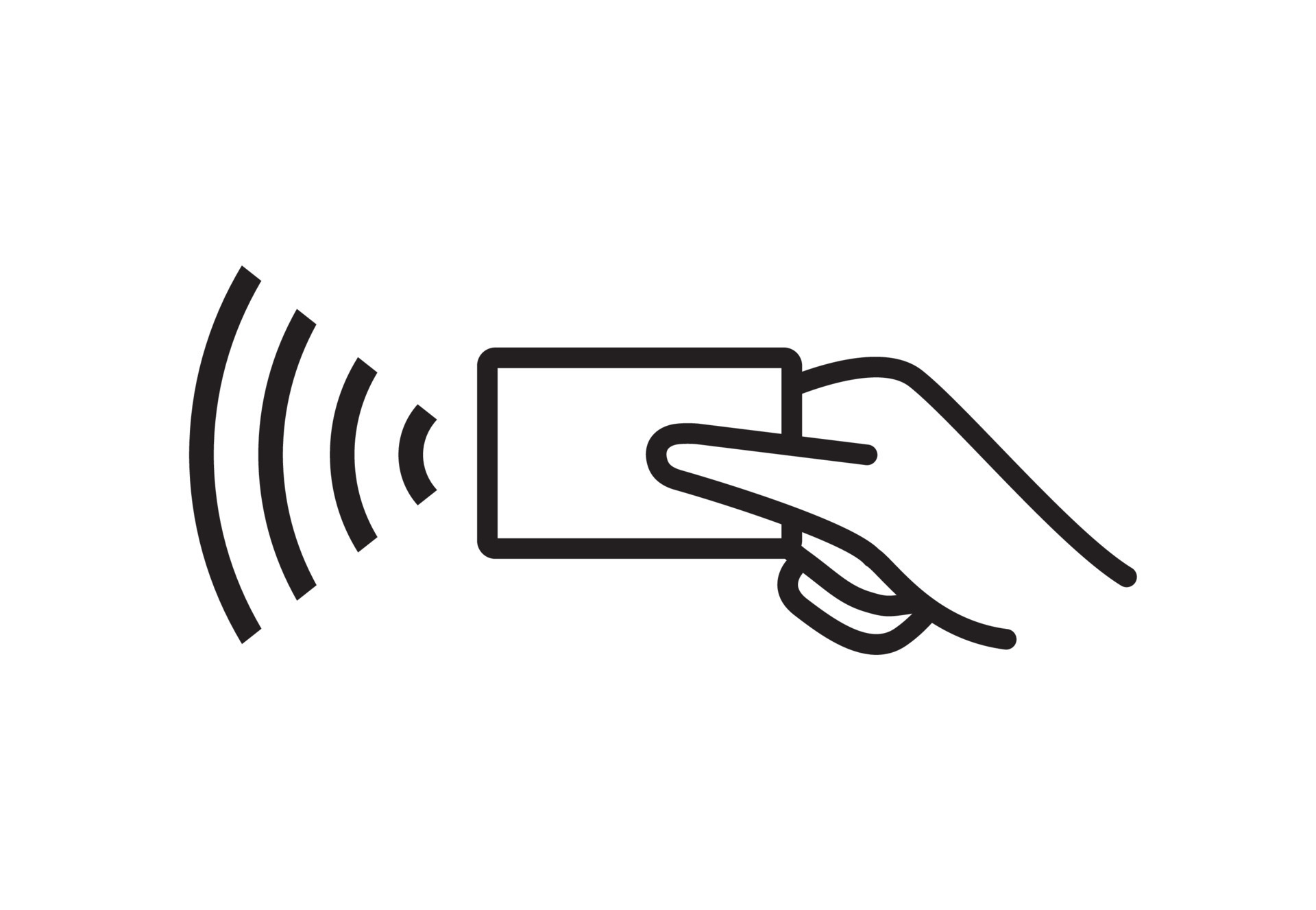 Contactless payment icon. Rfid wifi nfc payment vector symbol. Line ... Contactless payment icon. Rfid wifi nfc payment vector symbol. Line ...