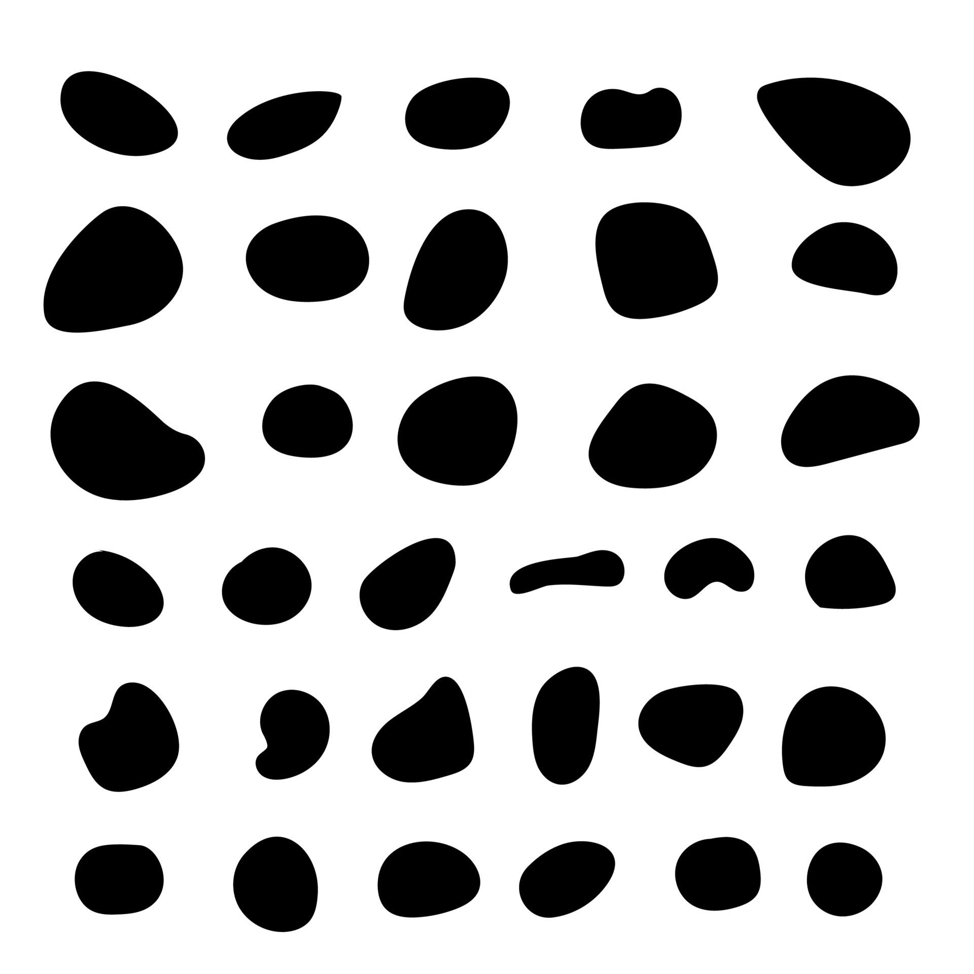 Random Blob Organic Pattern Spot Shape Amorphous Ink Blob Geometric