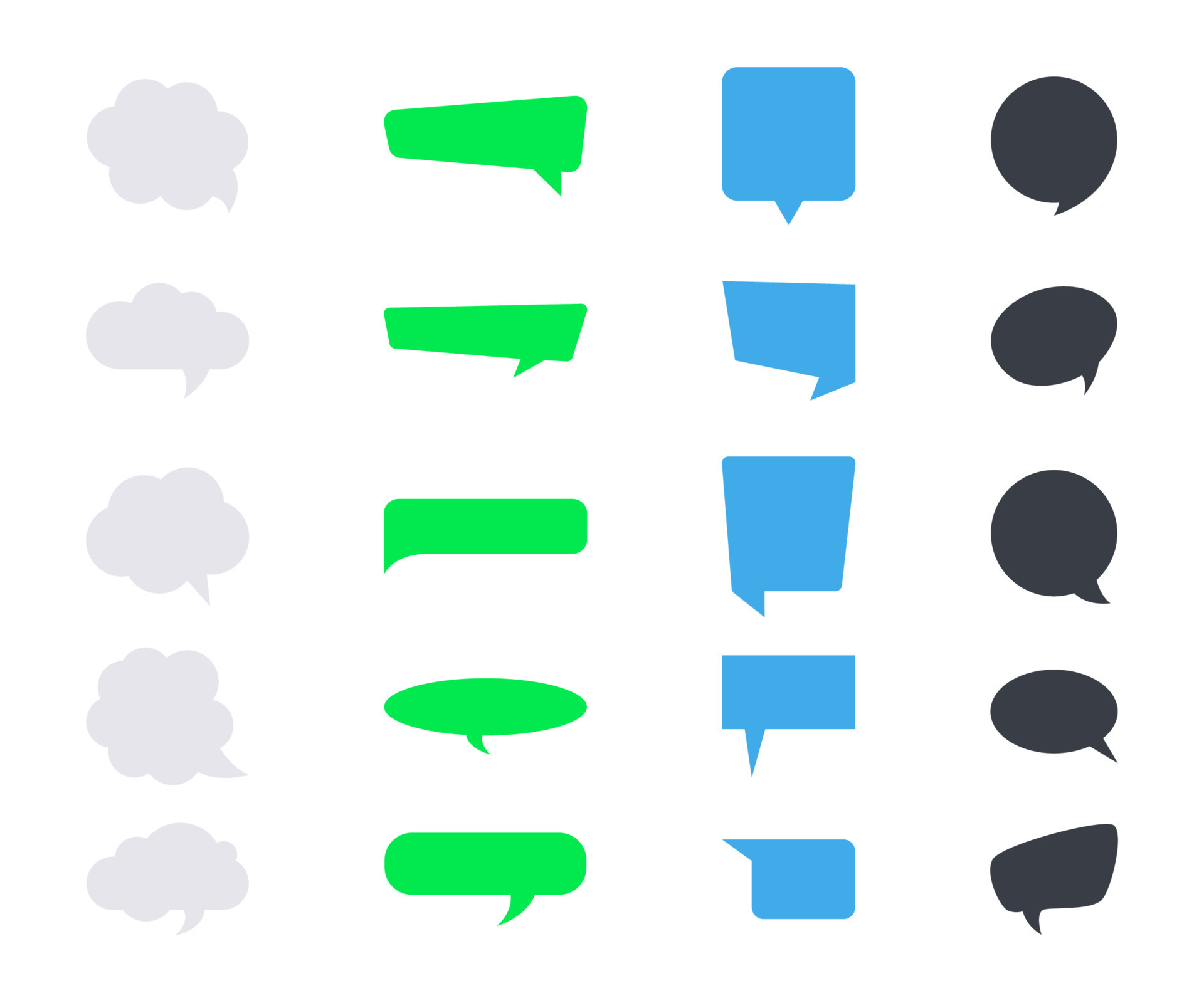 Vector messages bubbles. Speech bubbles icons. flat messages bubbles ...