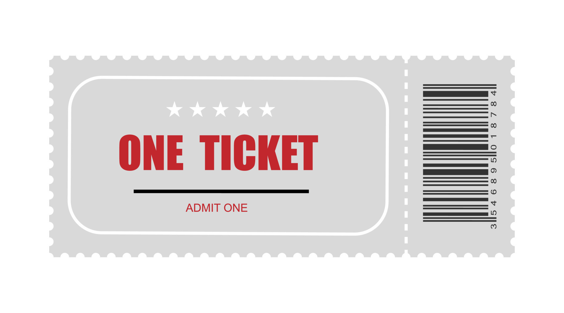 one Ticket with bar code. template Ticket vector icon. Eps10 12647918 ...