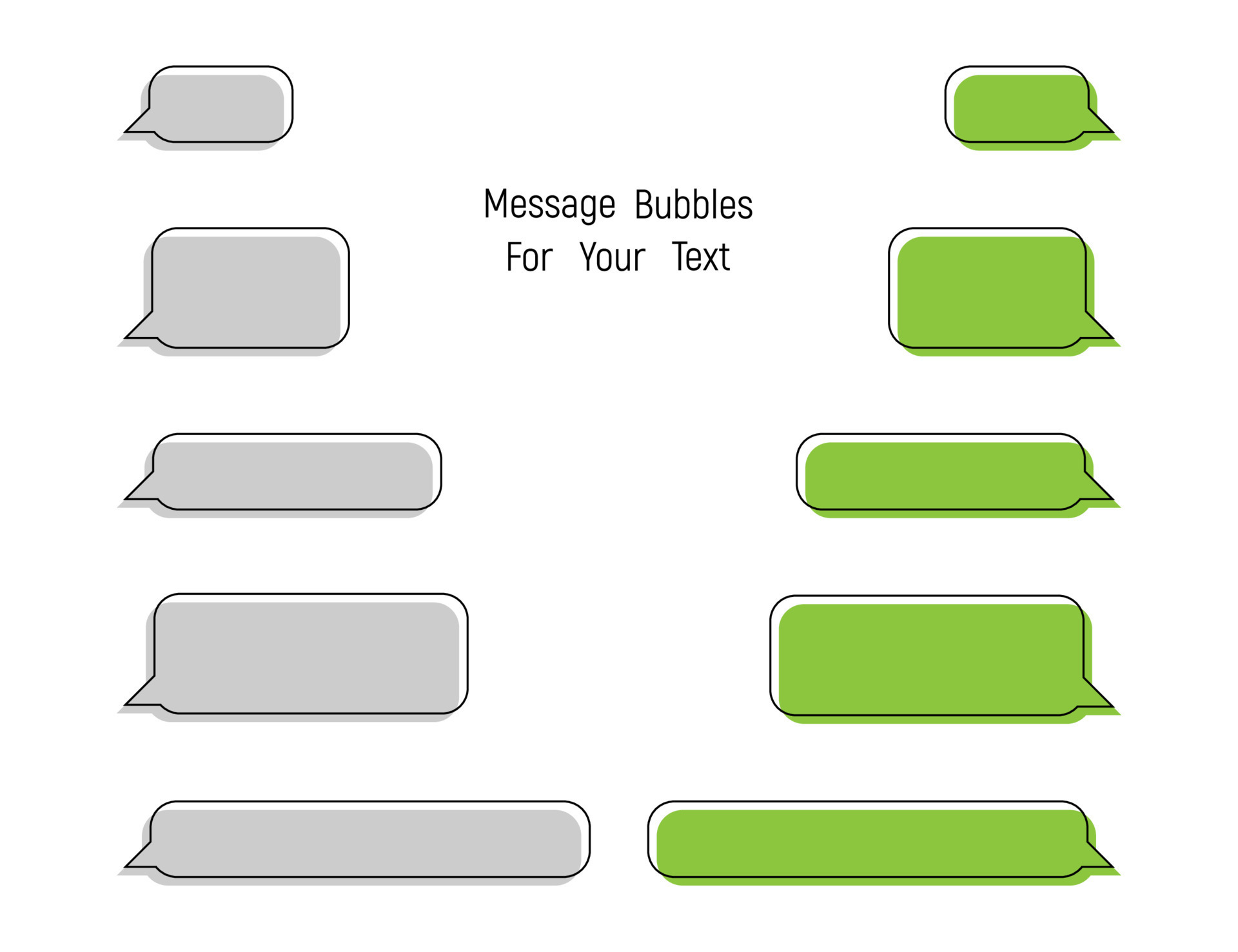 Messages Bubbles for your text. Messages bubbles vector icons in trendy ...