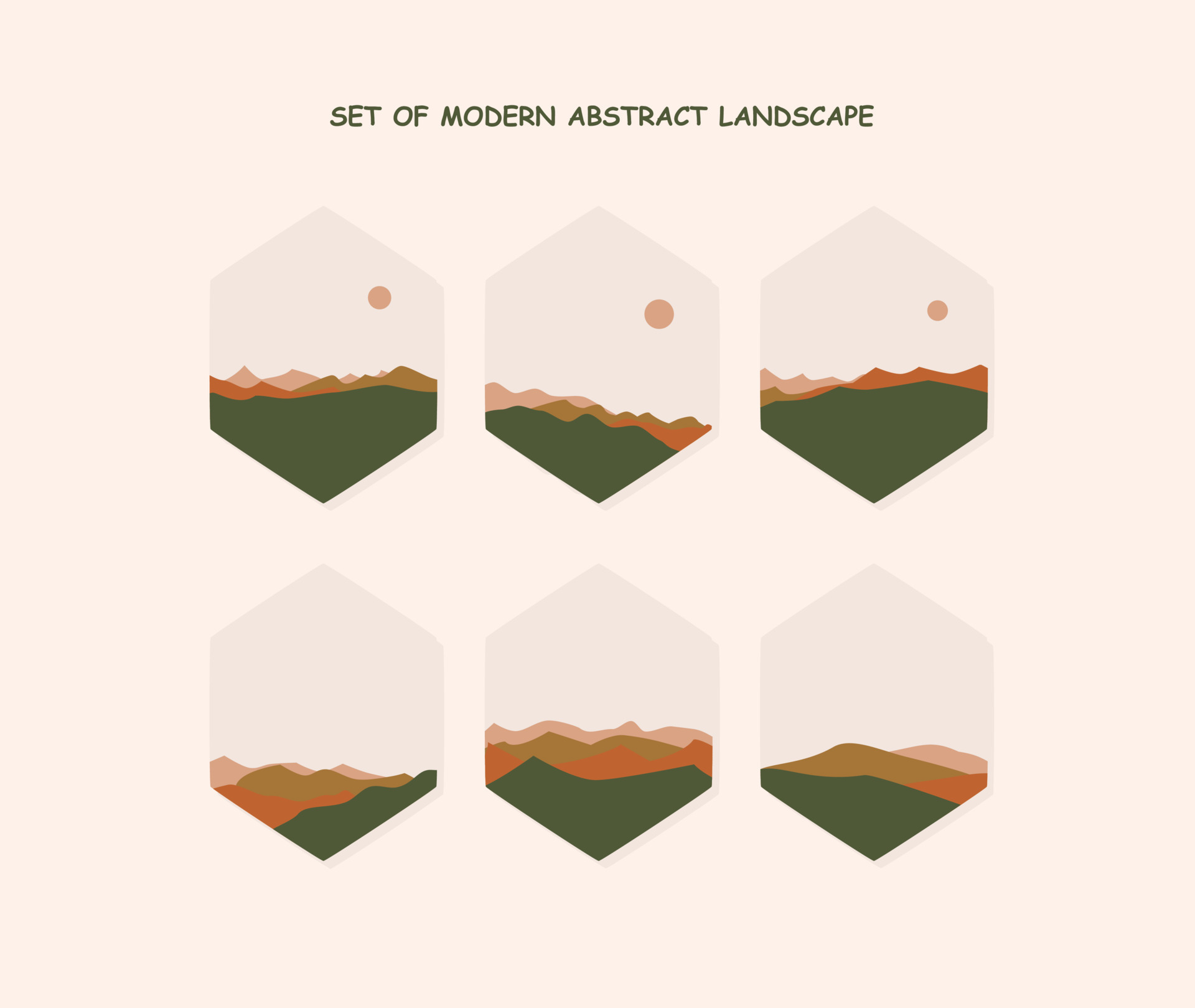 set of Modern abstract landscape 12653339 Vector Art at Vecteezy