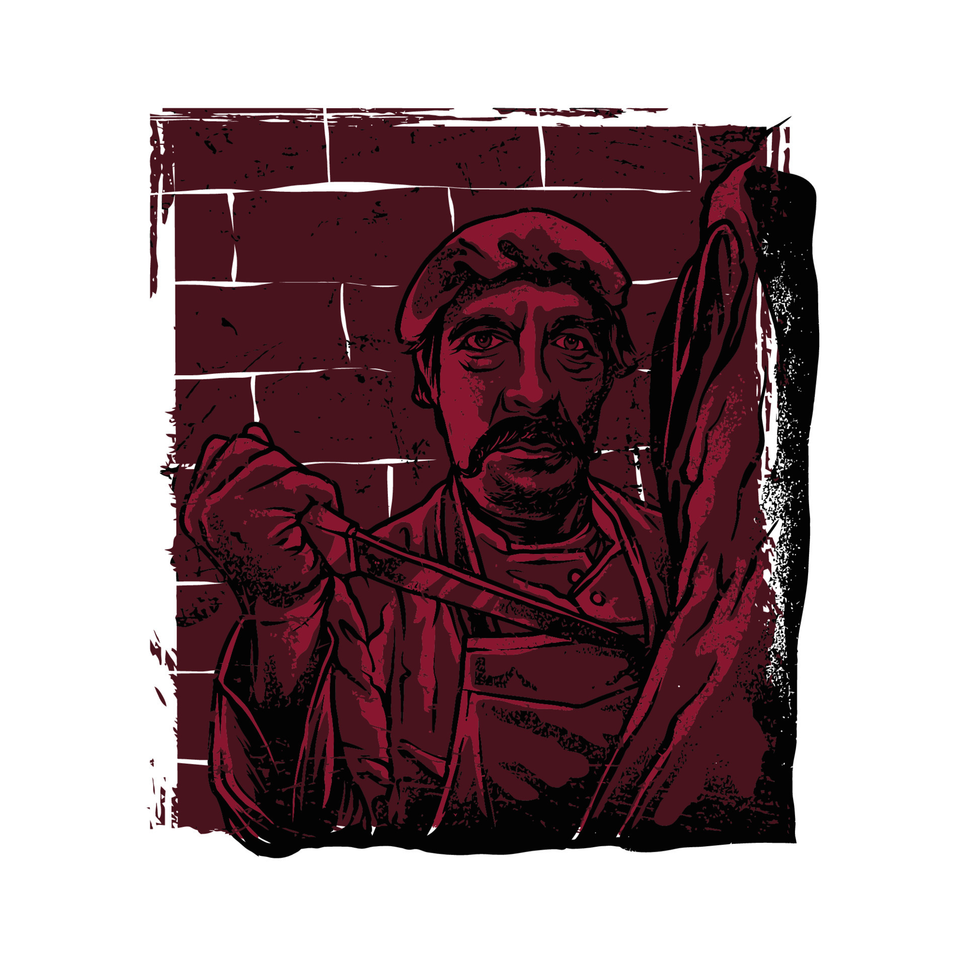 pegatina de carnicero de blissfield. Se puede usar para imprimir camisetas, imprimir tazas ...