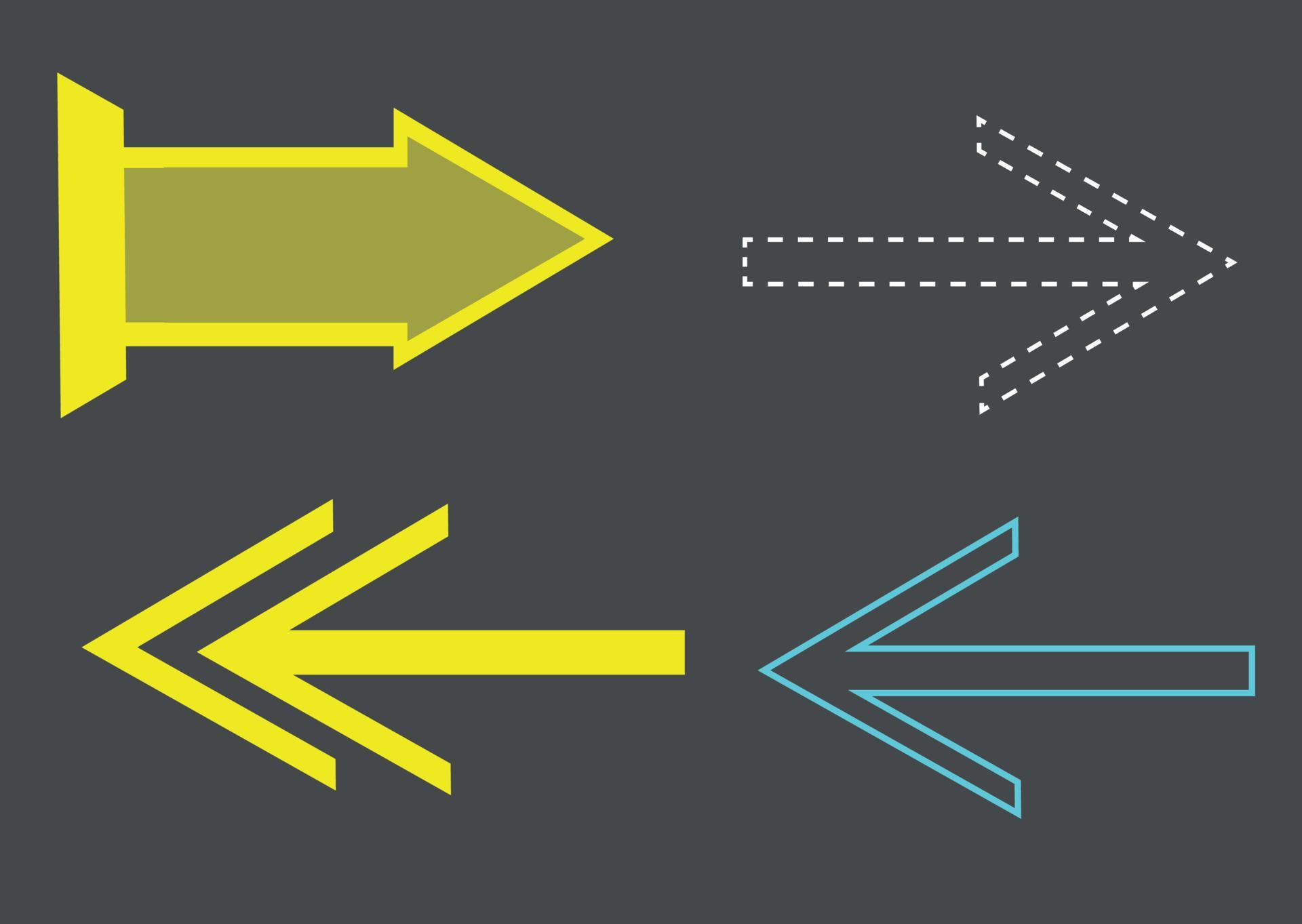Set Arrow Icon Collection Different Arrows Sign Black Vector Arrows