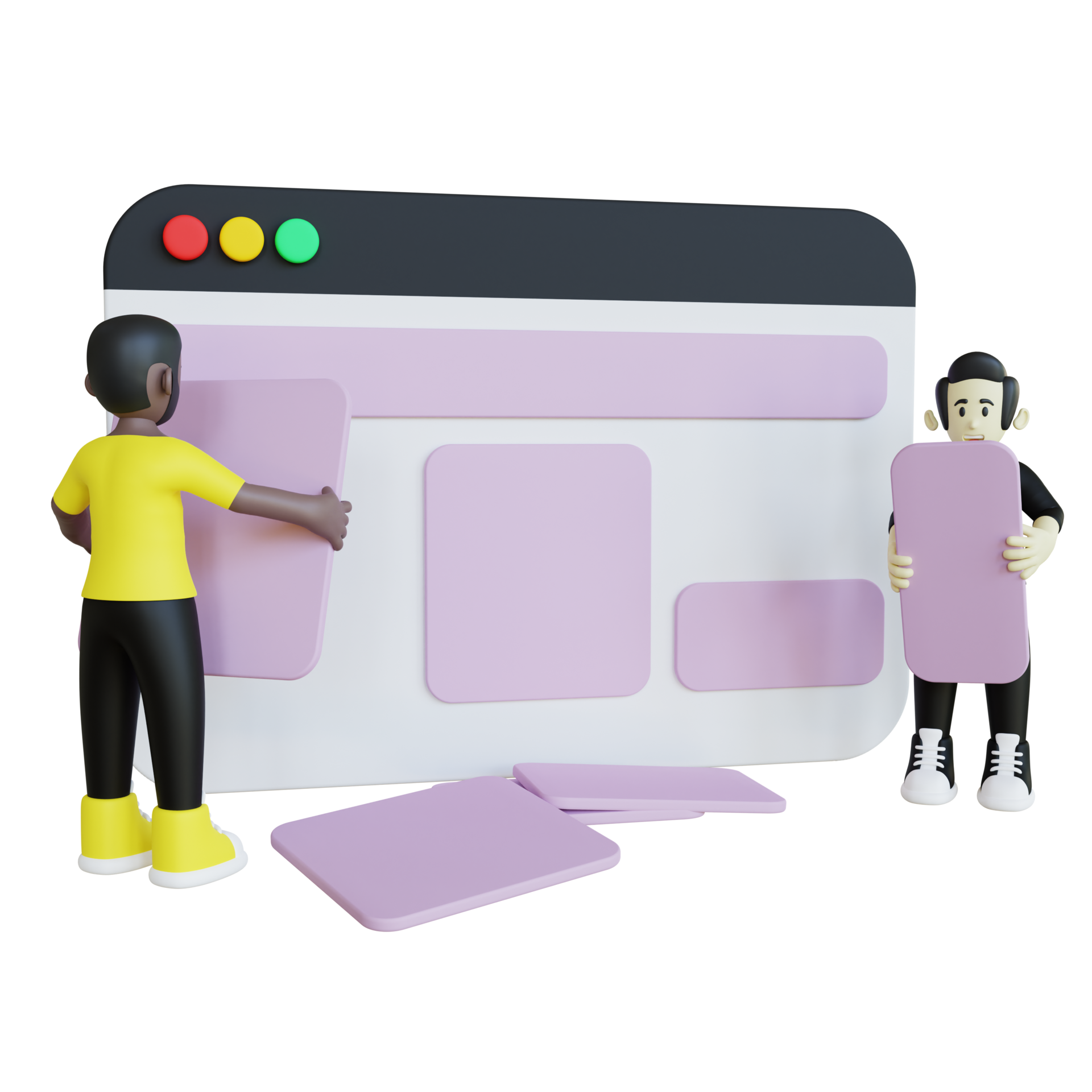 3d-charakterillustration des ui ux-teams 12658268 PNG