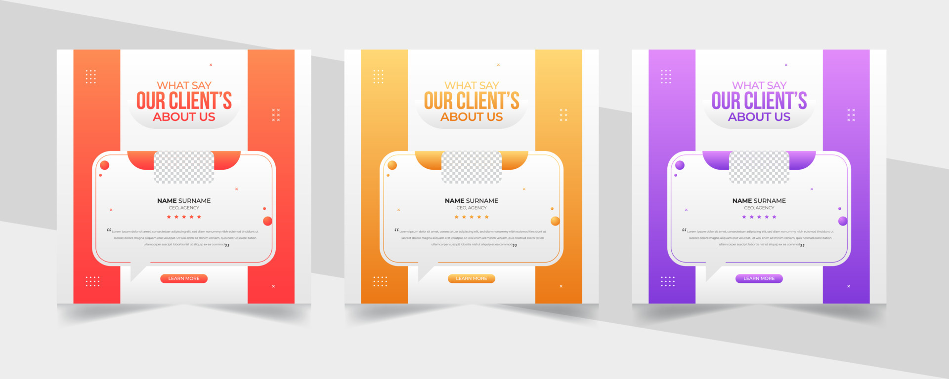 Creative and unique gradient concept customer feedback social media template. Creative Customer ...