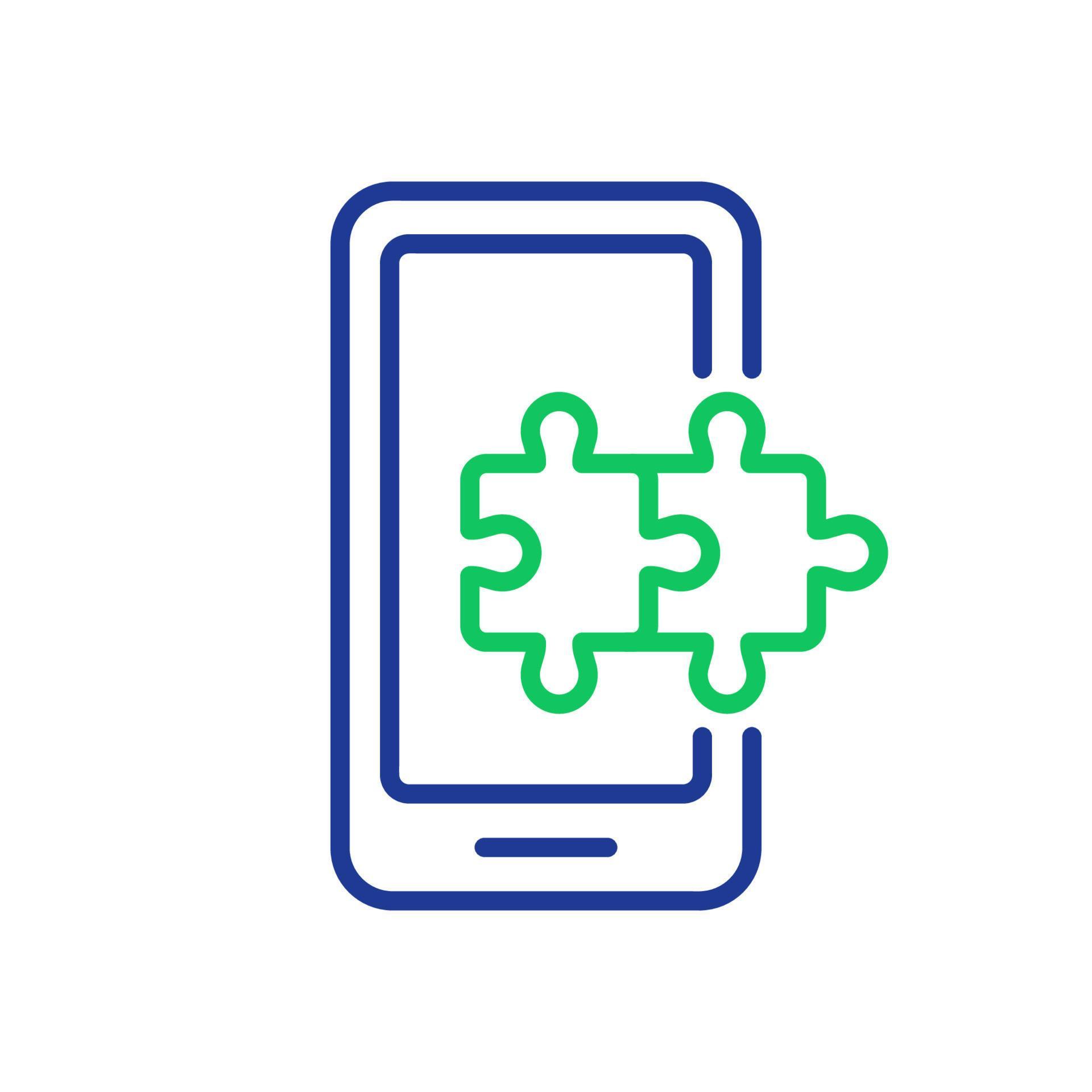 Mobile Phone with Puzzle Line Icon. Jigsaw in Smartphone Mobile App ...