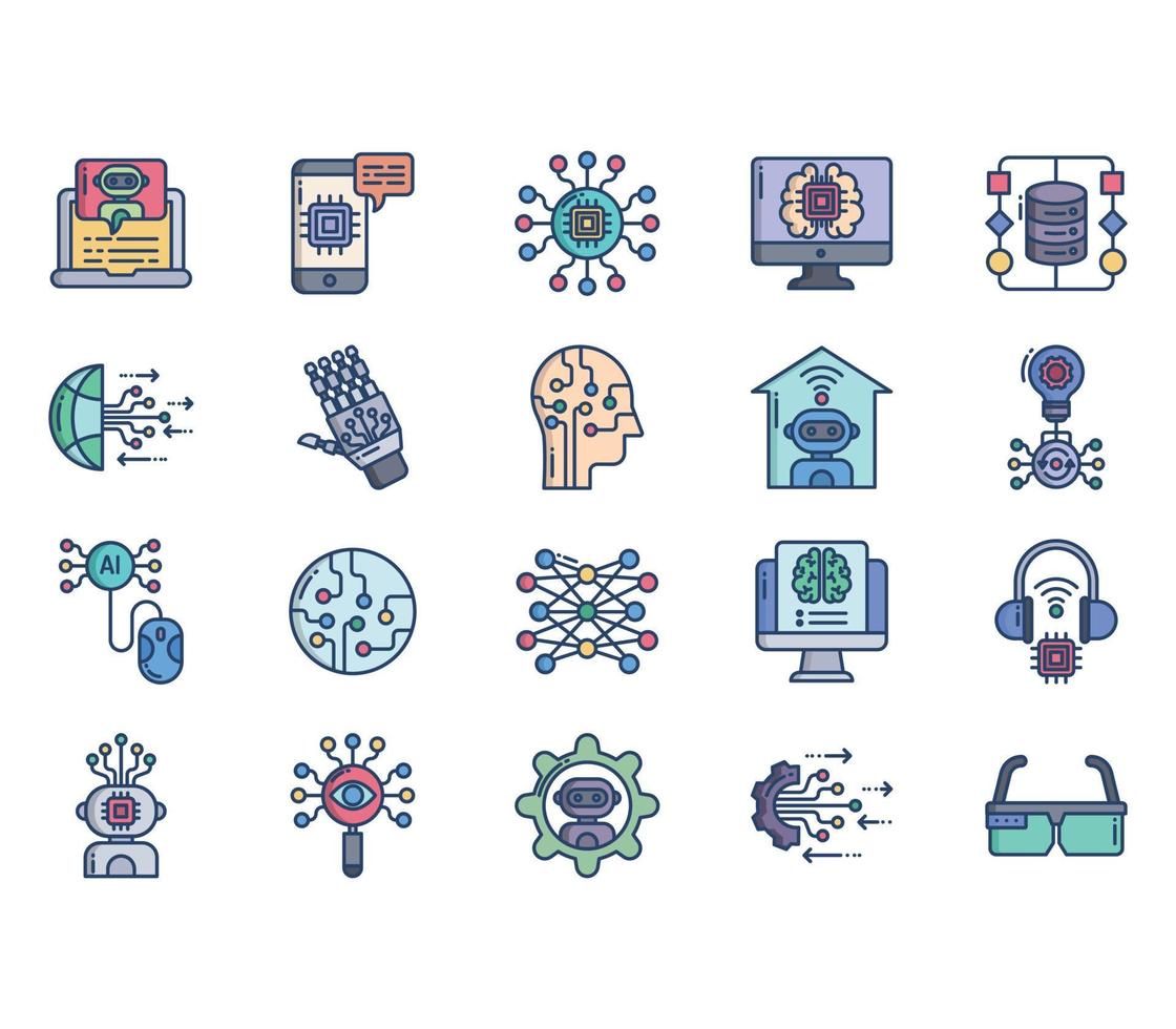 Artificial Intelligence icon set 12664113 Vector Art at Vecteezy