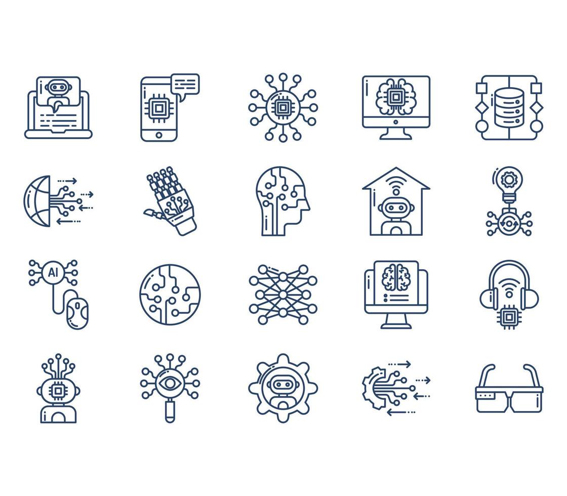Artificial Intelligence icon set 12664207 Vector Art at Vecteezy