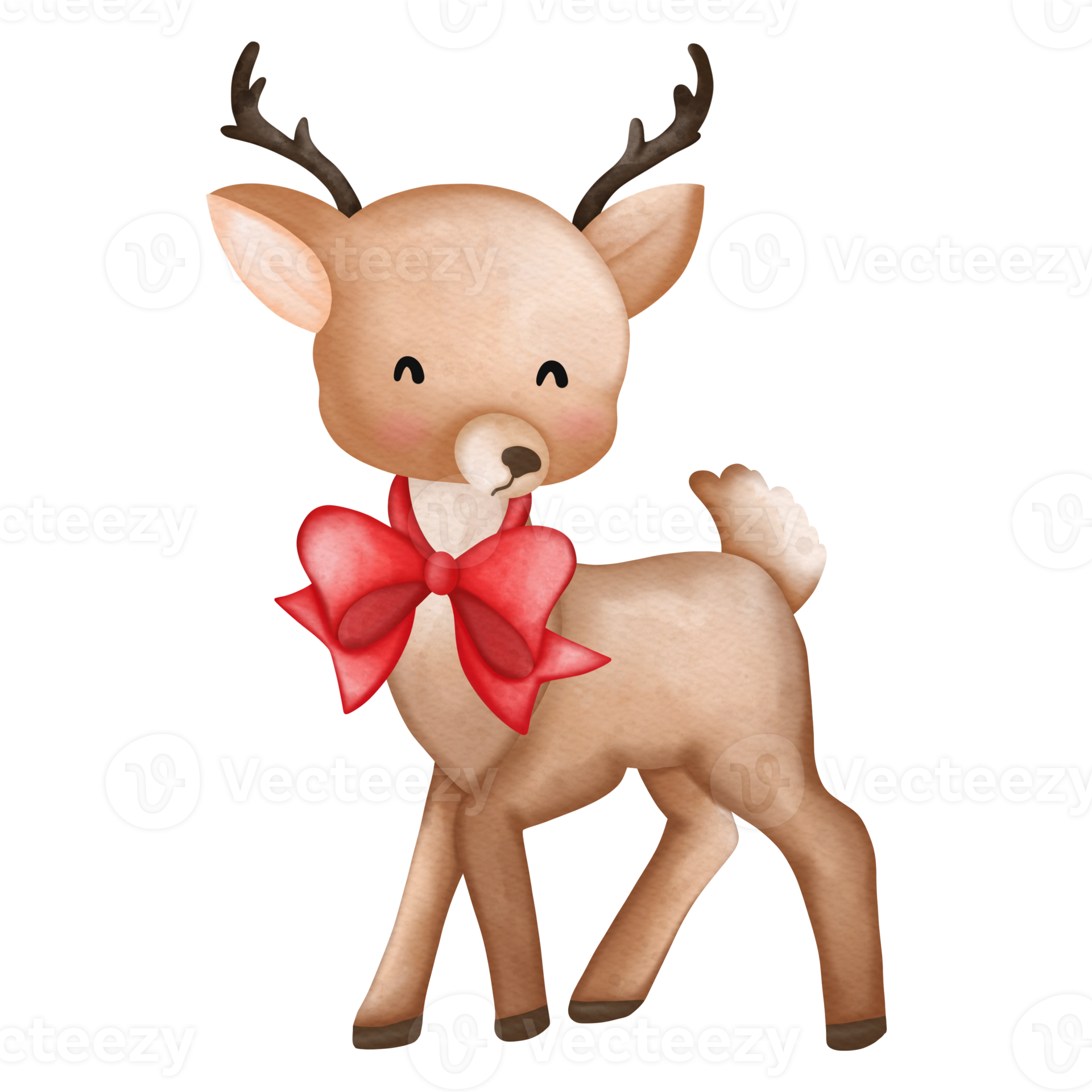 Cute Reindeer. Watercolor Christmas season illustration 12664471 PNG