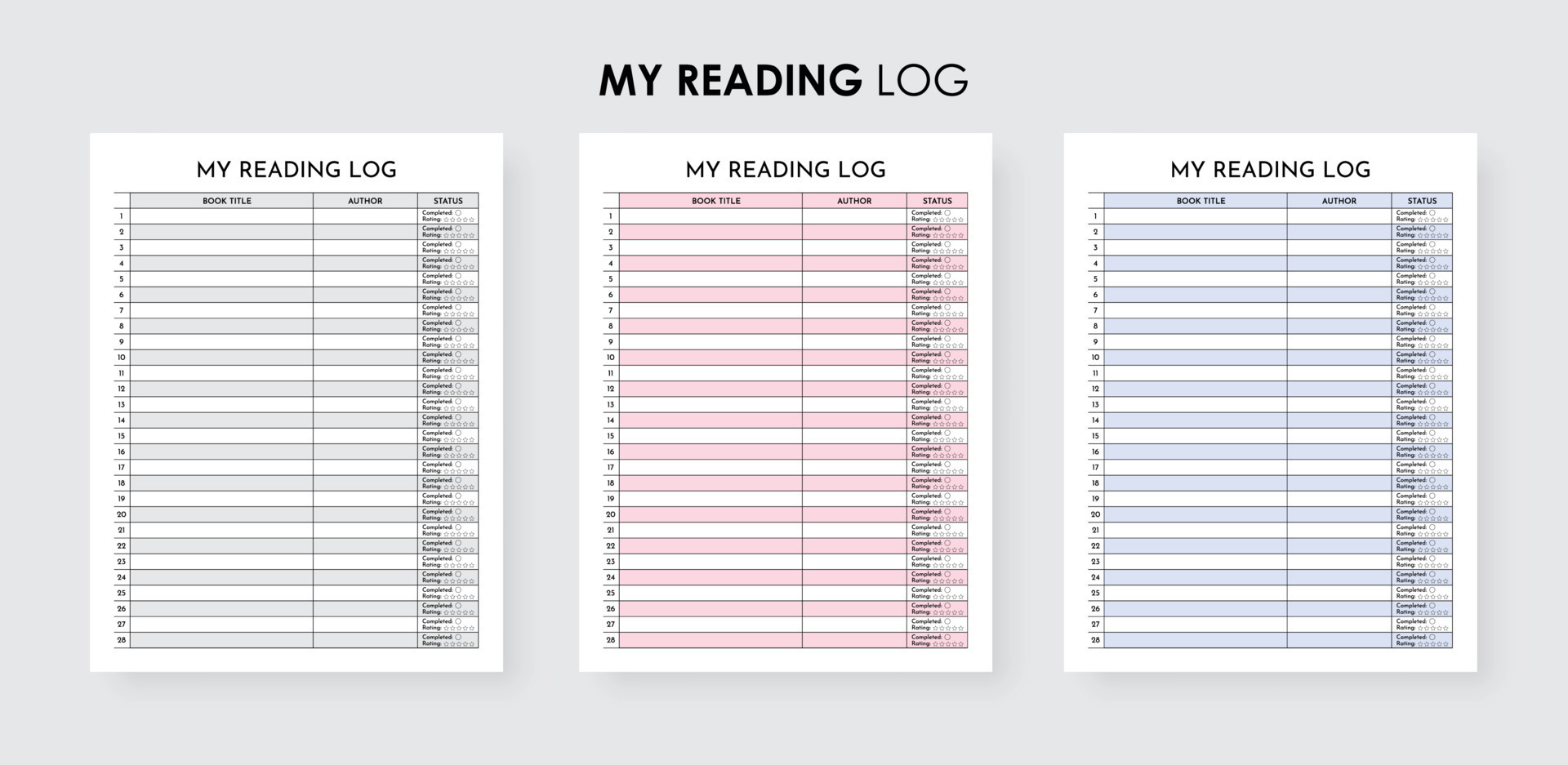 Reading Log Book, My Reading Journal Logbook, Book Review Journal for ...