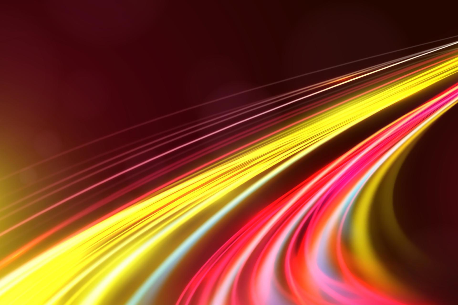 Light motion trails. Speed light streaks vector background with blurred fast moving light effect ...