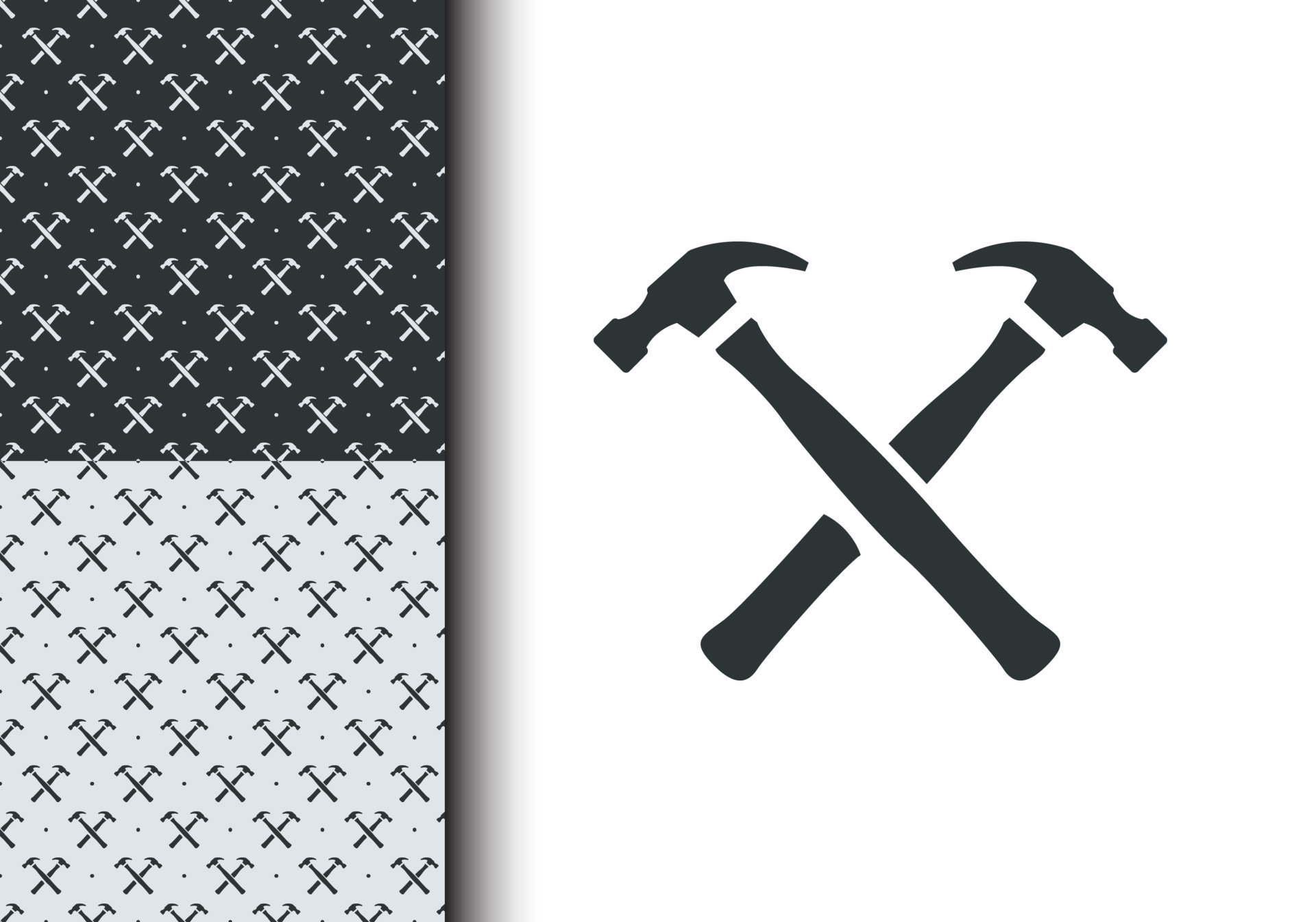 Hammer pattern for apparel design, poster background, cross object. Seamless pattern template ...