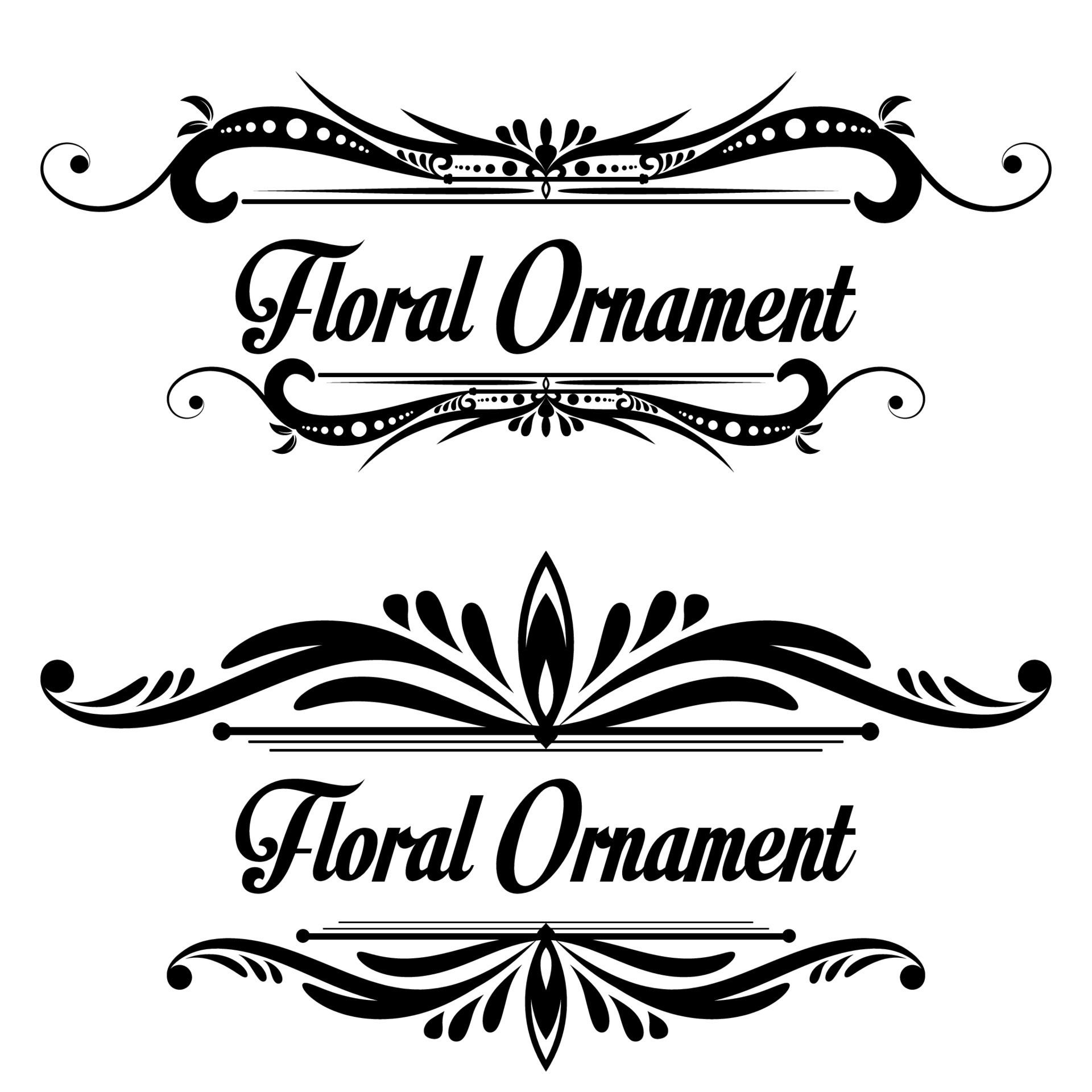 Floral ornament template. Text divider vector. Fit tor frame, border ... Floral ornament template. Text divider vector. Fit tor frame, border ...