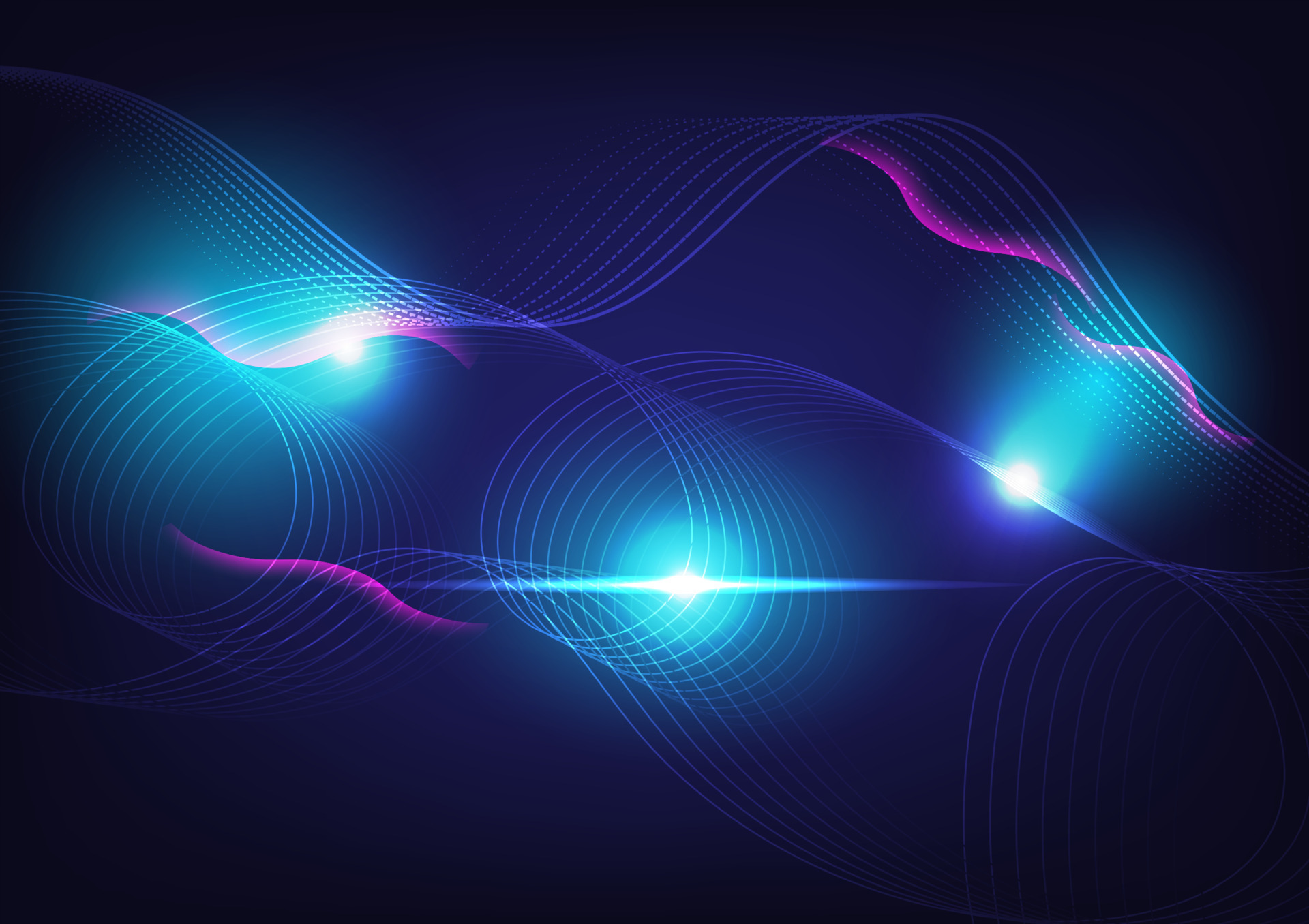 Blue Light Futuristic Abstract Wave Line Smooth Pattern Communication