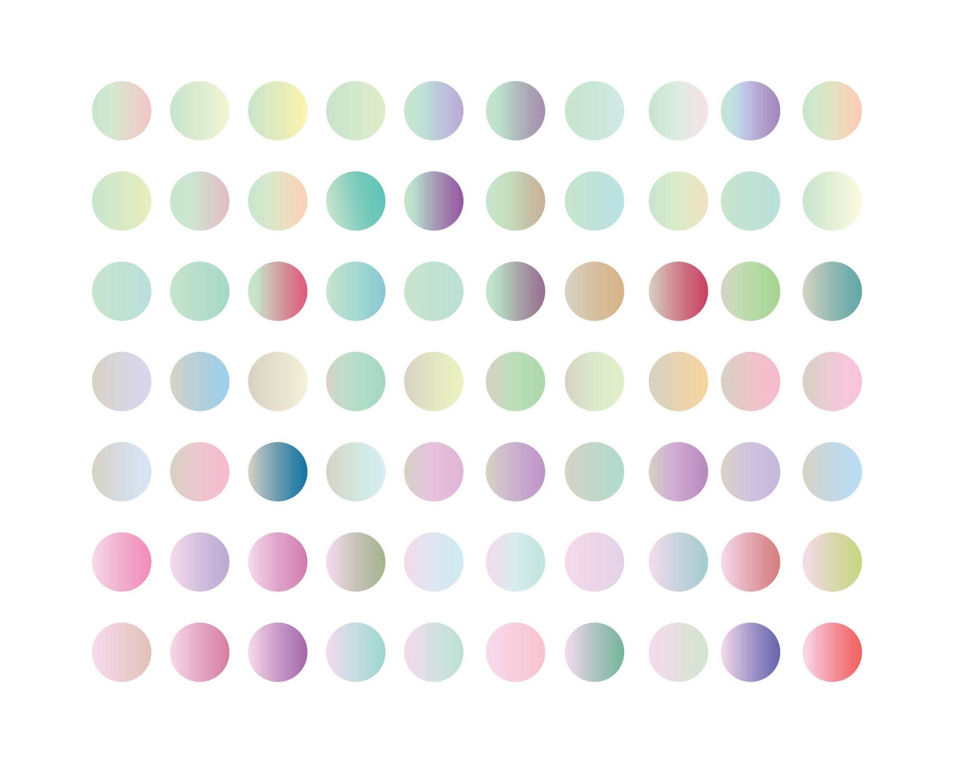pastel linear gradient color pack circles collection for apps, ui, ux ...