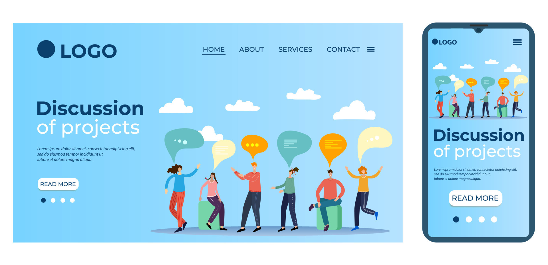 Discussion of projects.People share their ideas.Template for the user ...