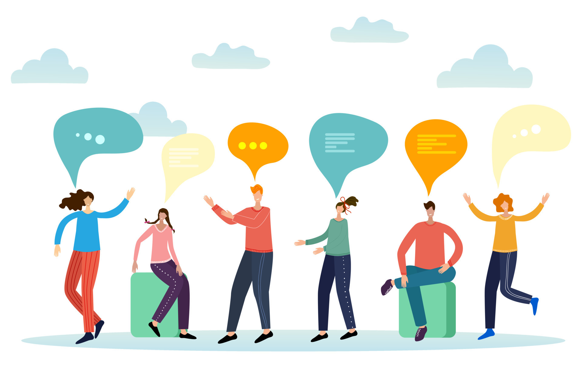 Vector Illustration People Communicate With Each Other The Concept Of A