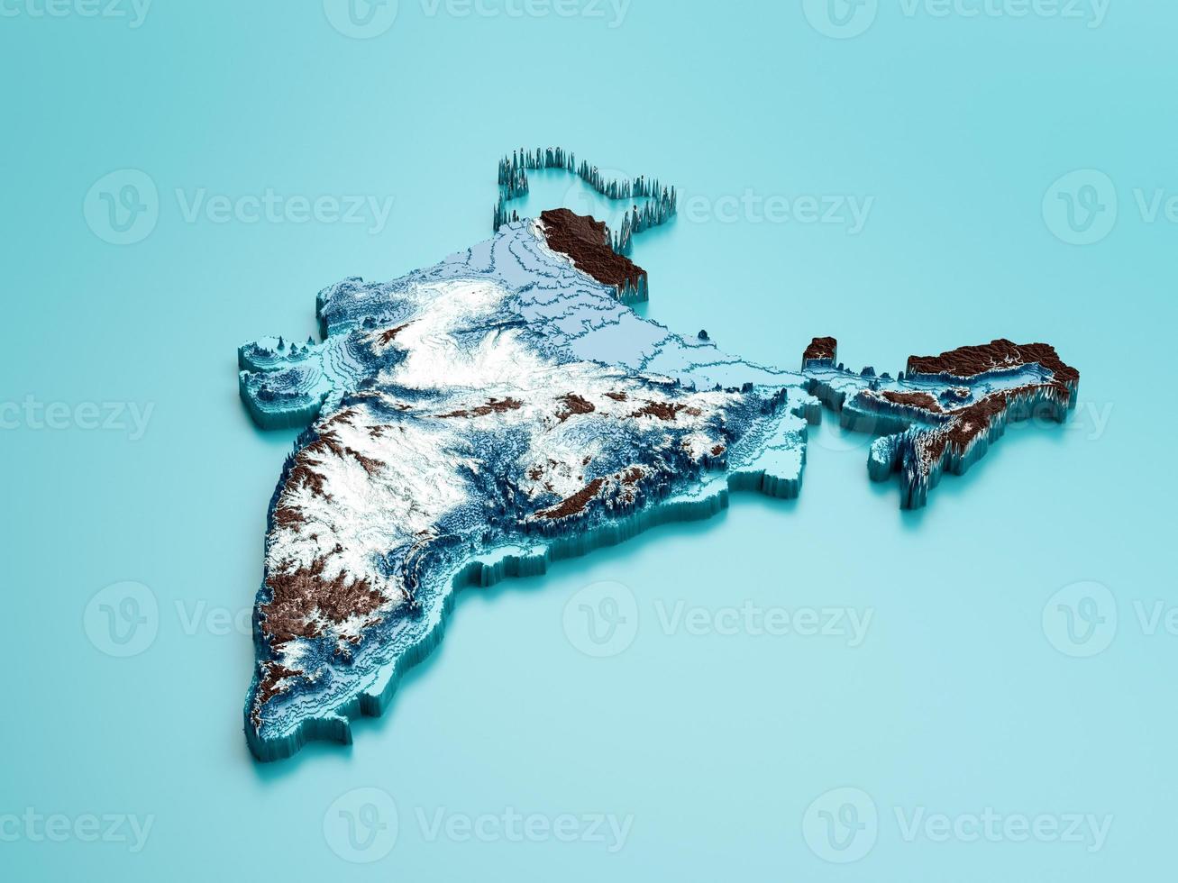Topographic India Map Hypsometric Hindustan Elevation tint Spectral ... Topographic India Map Hypsometric Hindustan Elevation tint Spectral ...
