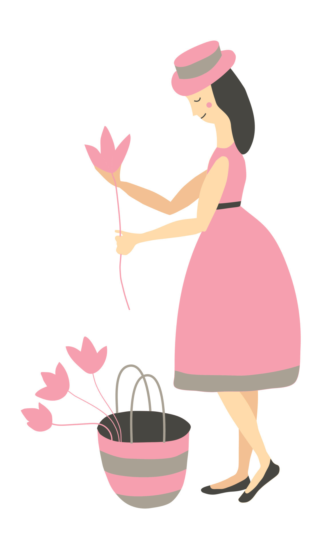 Beautiful girl picking flowers vector illustration 12670377 Vector Art ... Beautiful girl picking flowers vector illustration 12670377 Vector Art ...