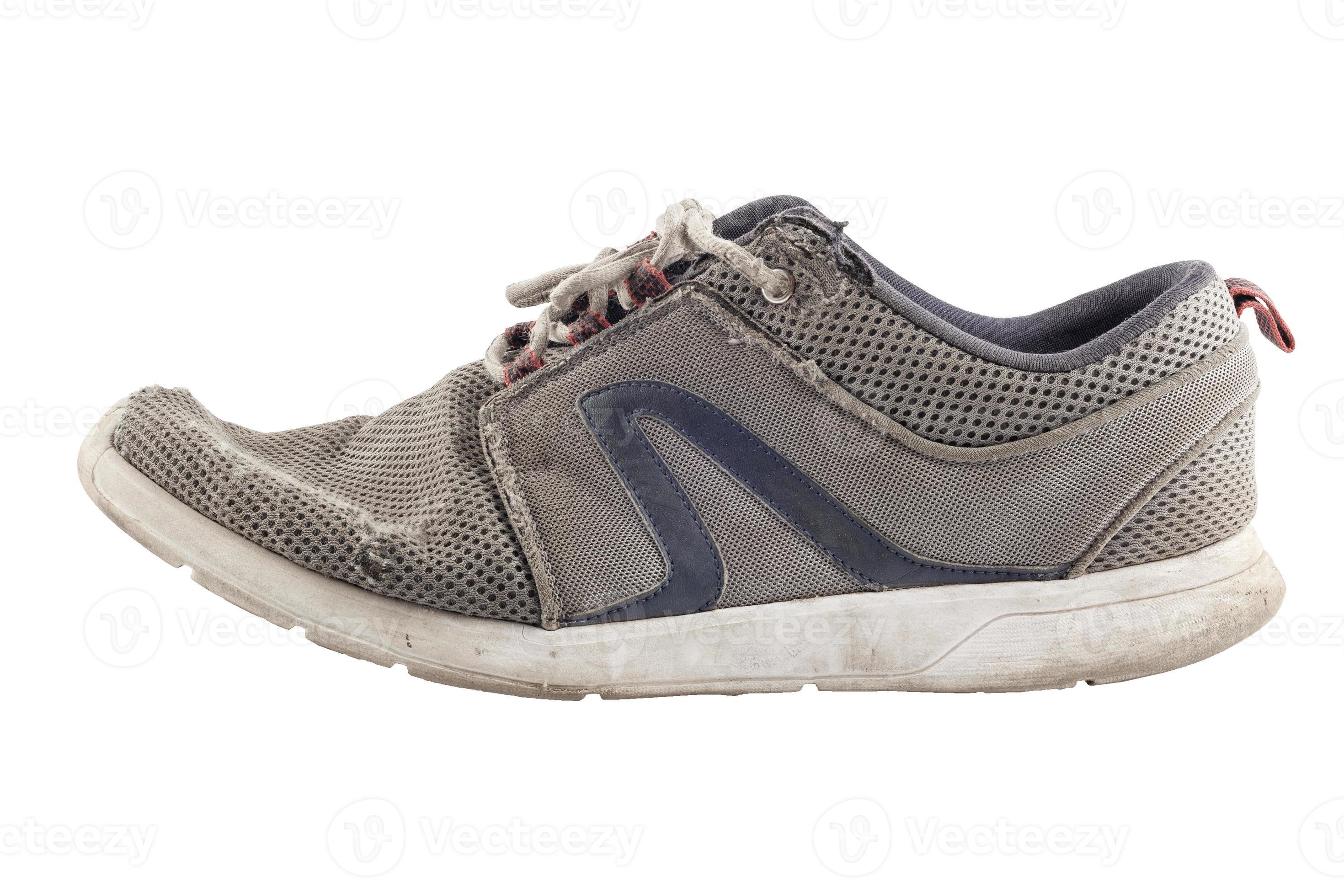 side view of one worn out sneaker isolated on white background 12670492 ...