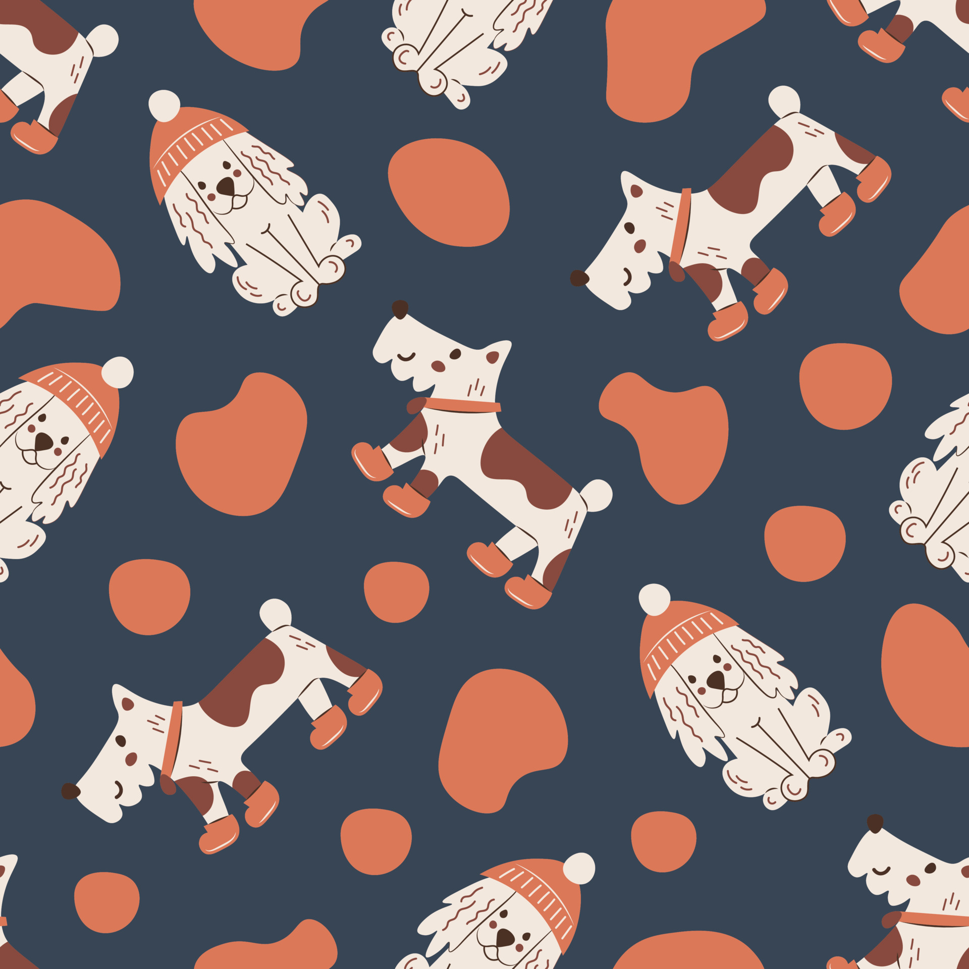 Funny dogs seamless background 12671790 Vector Art at Vecteezy