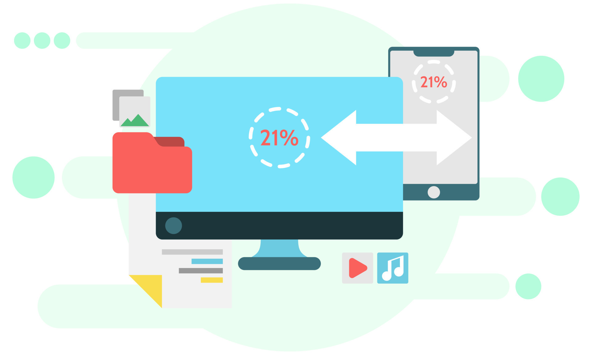 Transfer Data From Smartphone To Computer Data Synchronization With Computer 12672477 Vector