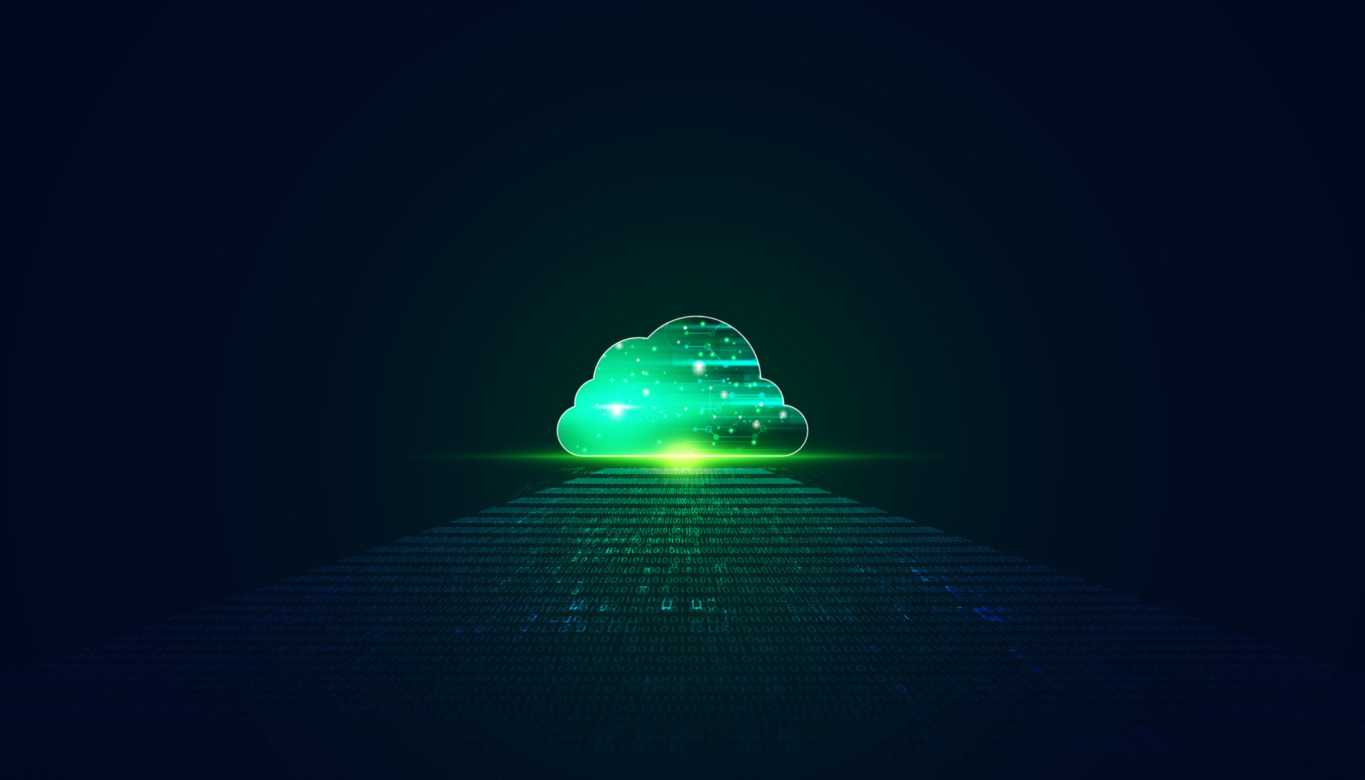 Abstract Cloud Technology With Big Data And Binary Concept Connection