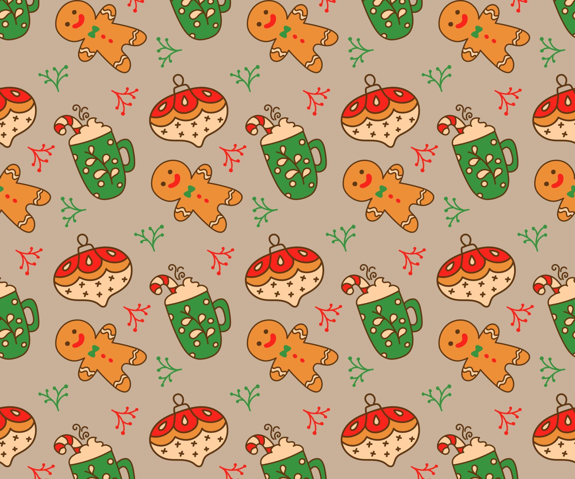 Winter seamless patterns with christmas elements. Awesome holiday ...