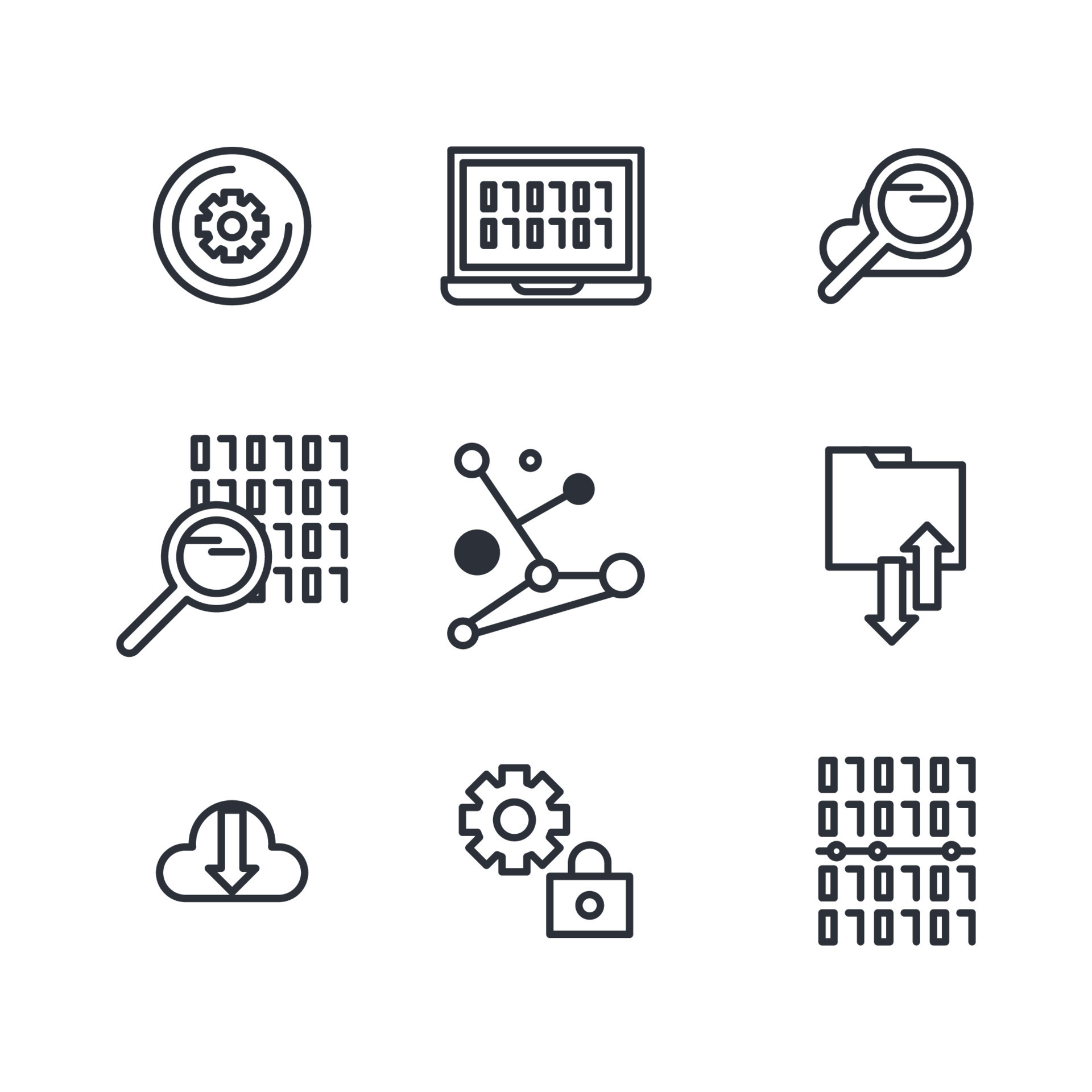 Outlined Binary Icons 12675559 Vector Art At Vecteezy