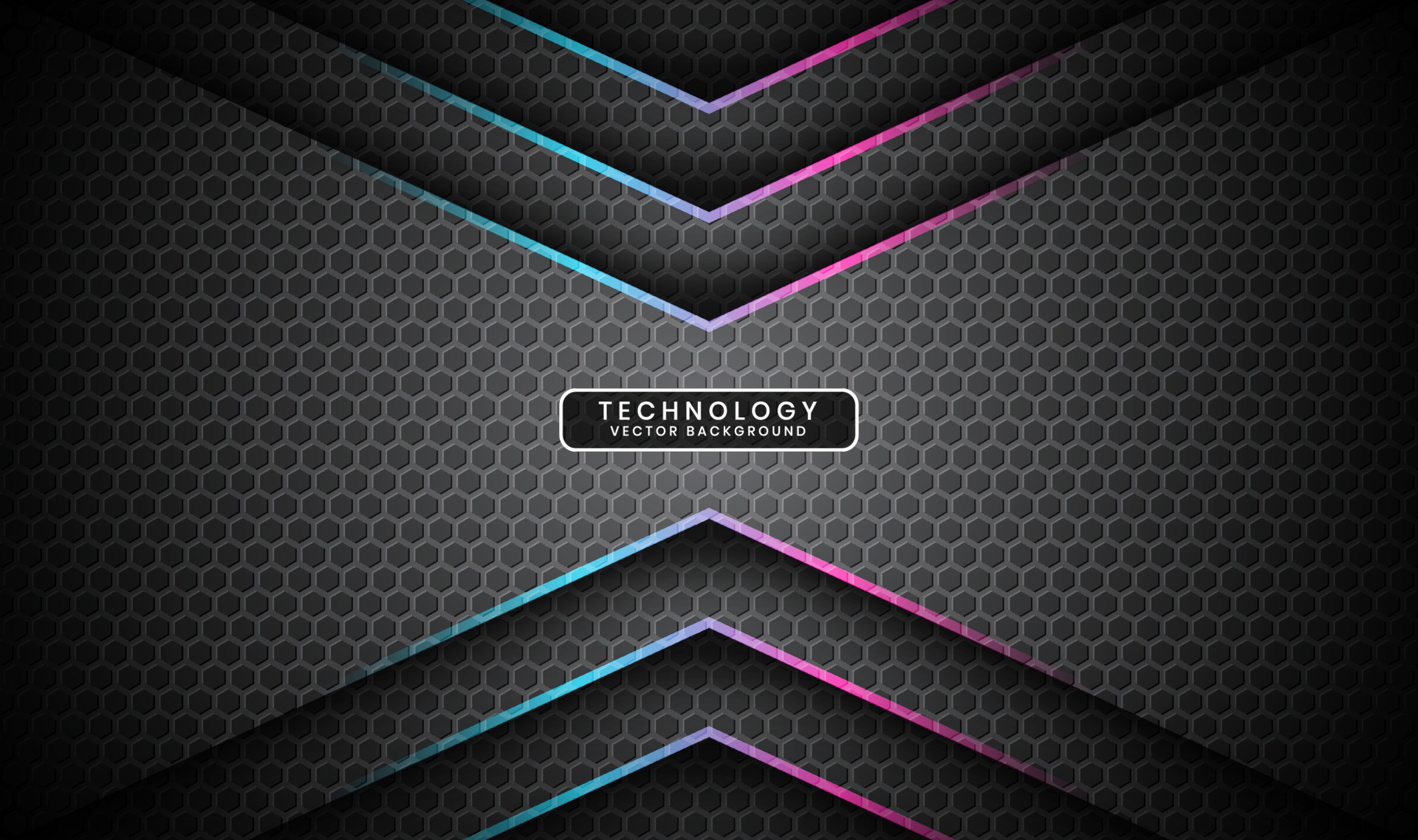 3d Gray Techno Abstract Background Overlap Layer On Dark Space With Blue Pink Arrow Decoration