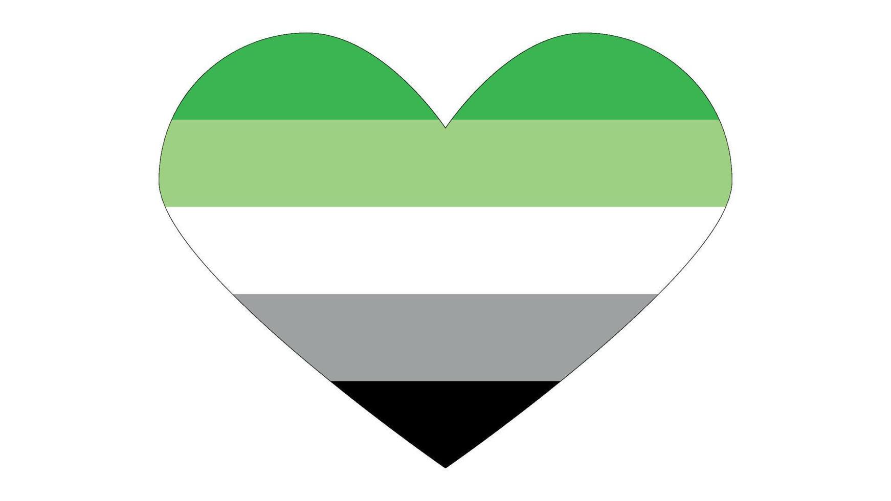 Aromantic Pride Flag Illustration Lgbt Community Bright Concept