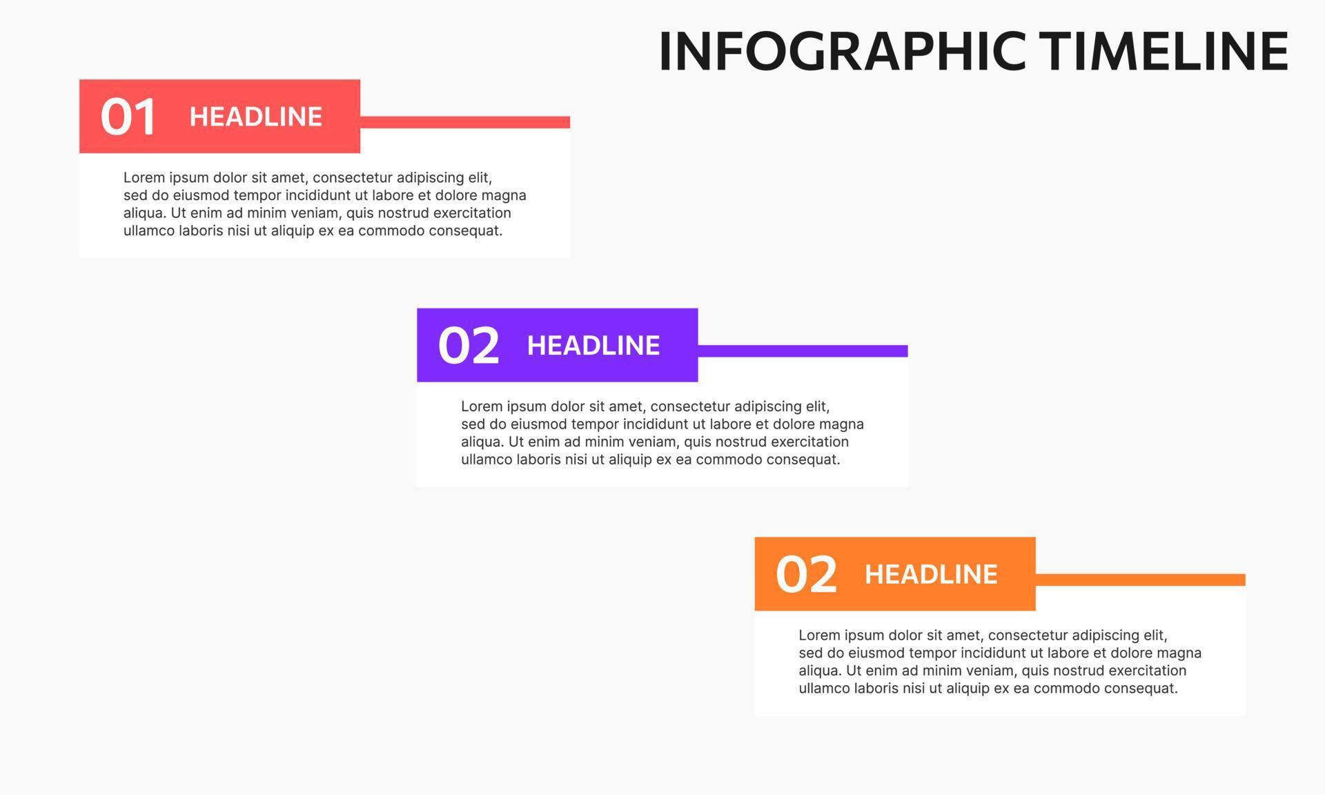 Business infographic timeline with 3 steps option. Business infographic template. Presentation ...