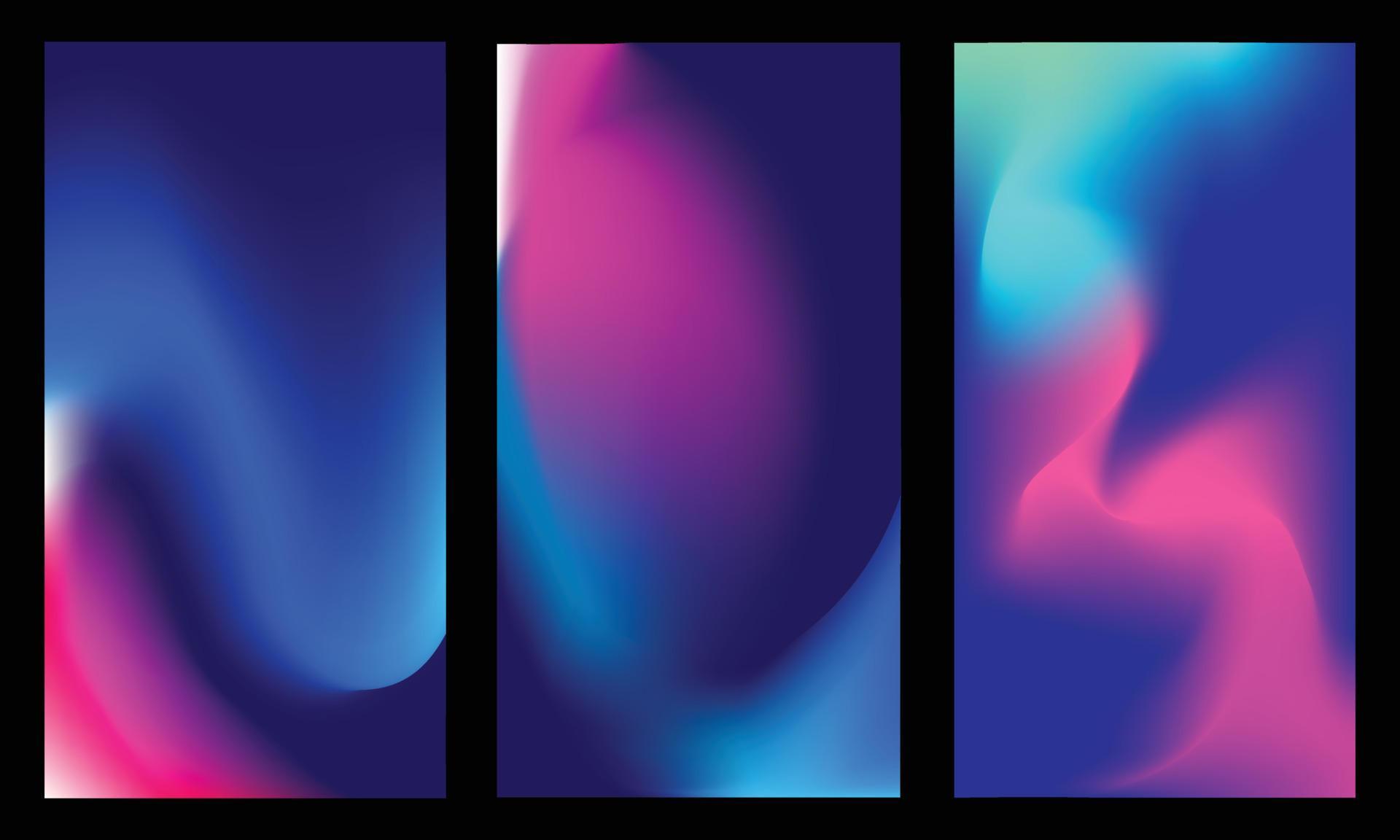 Set Of Abstract Trendy In Blending Gradient Color For Background Smooth Minimalist Color