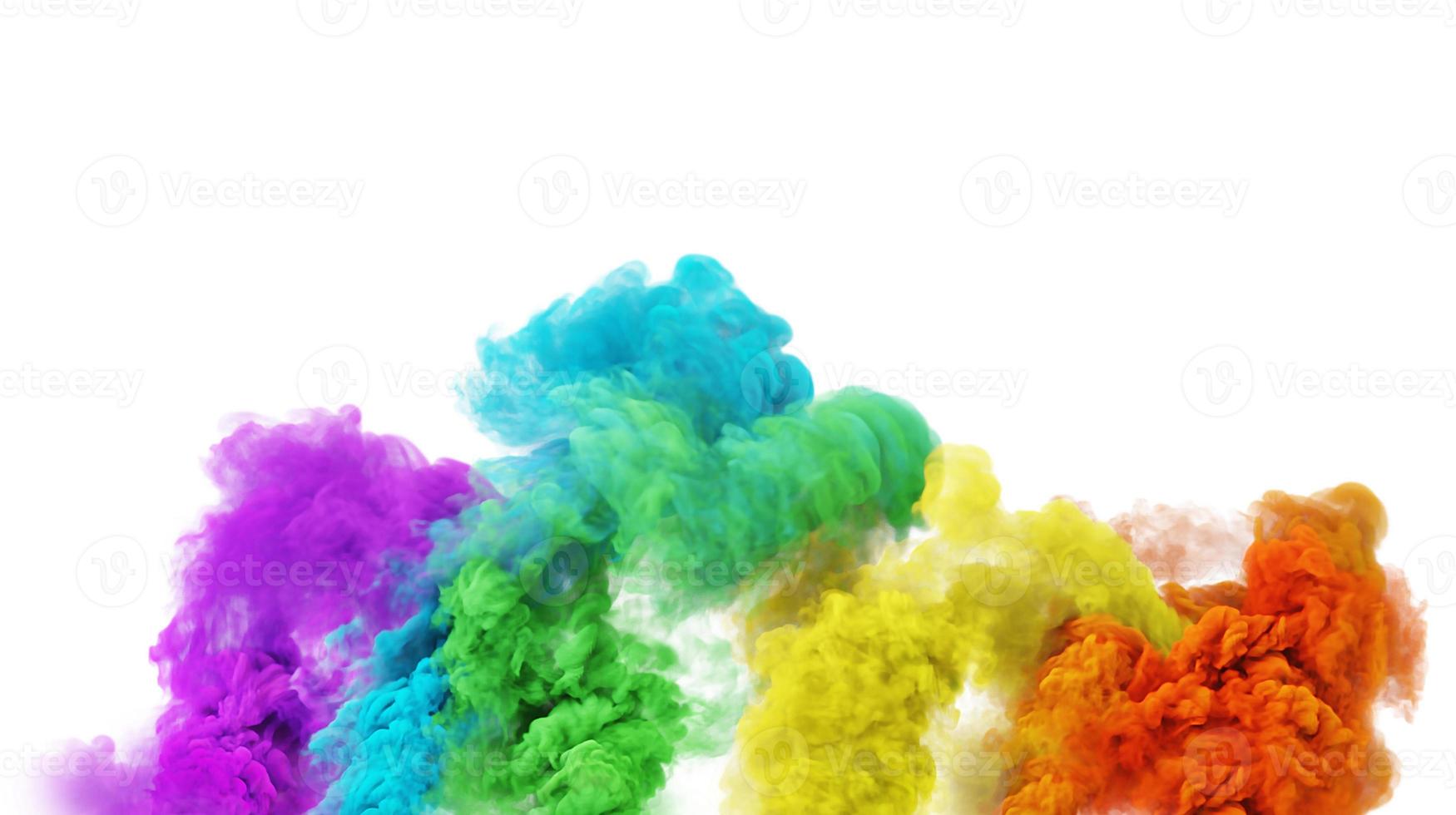 Rainbow Smoke On White