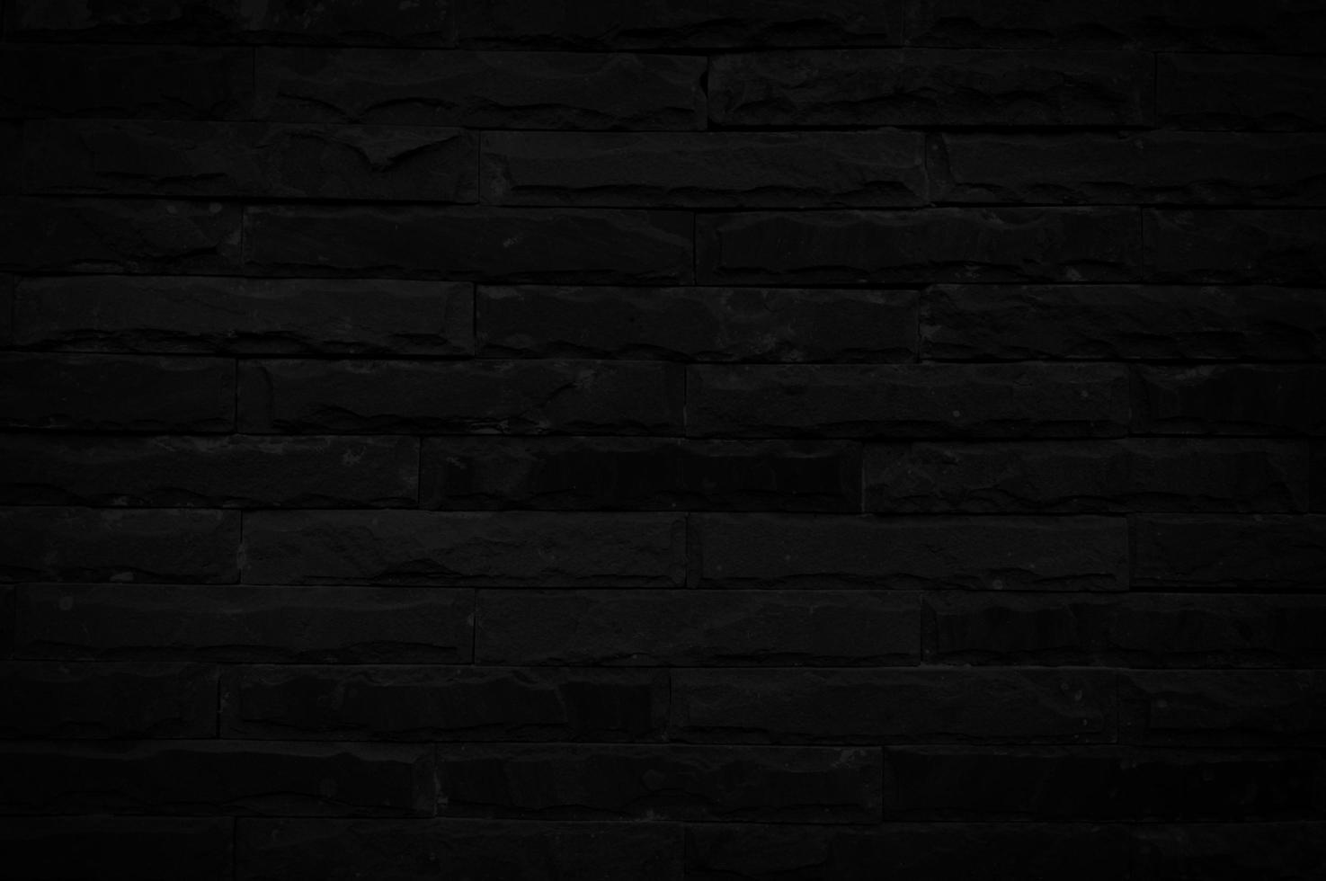 Old Black Brick Wall Texture For Background With Copy Space For Design