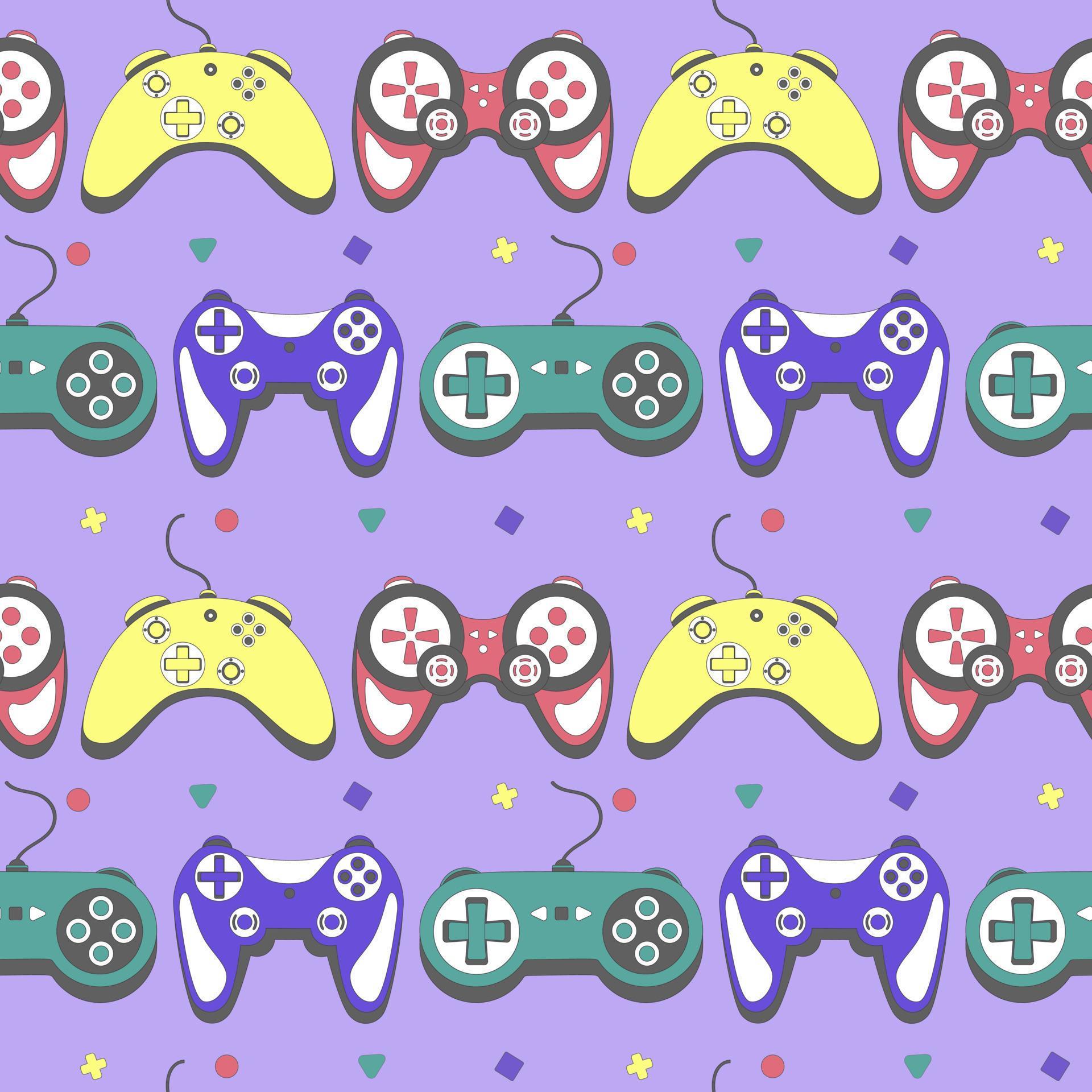 Seamless Pattern Gamepad In Retro Style Game Controller For Computer