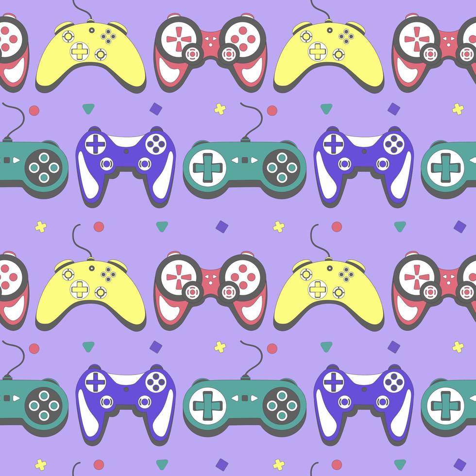 Seamless Pattern Gamepad In Retro Style Game Controller For Computer