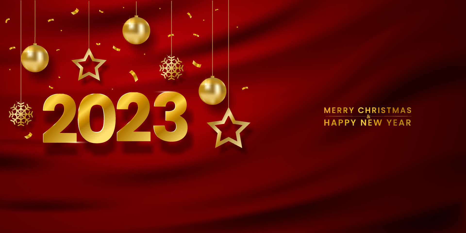2023 merry Christmas Happy new year background banner red color. Greeting Card, Poster. Vector ...