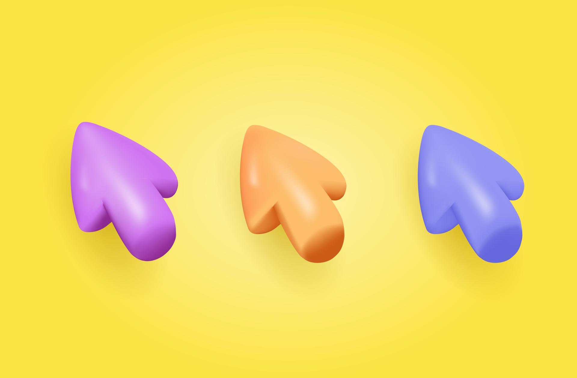 Arrow Pointer Mouse Cursor Computer Interface 3d Vector Icon Cartoon Minimal Style 12682010