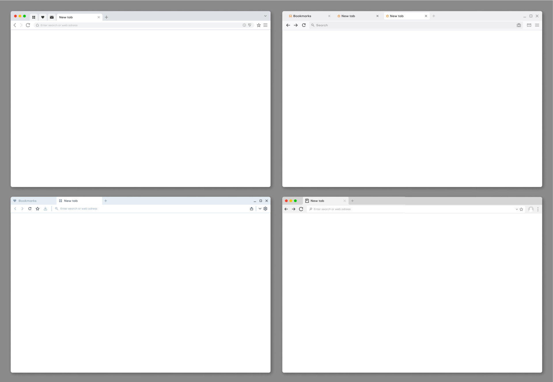 Web browser window interface vector mockups 12683244 Vector Art at Vecteezy