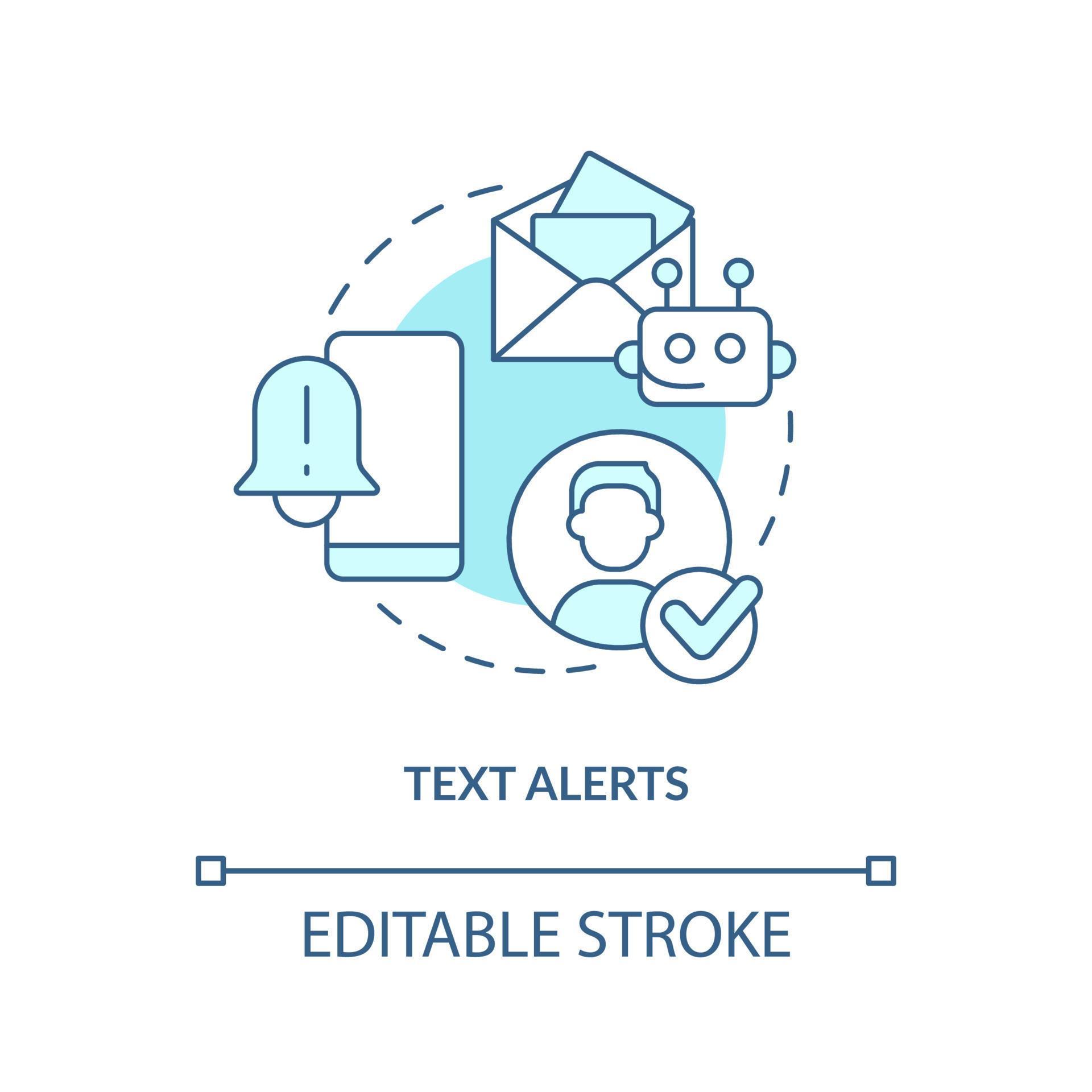 Text alerts turquoise concept icon. Automatic notification ...
