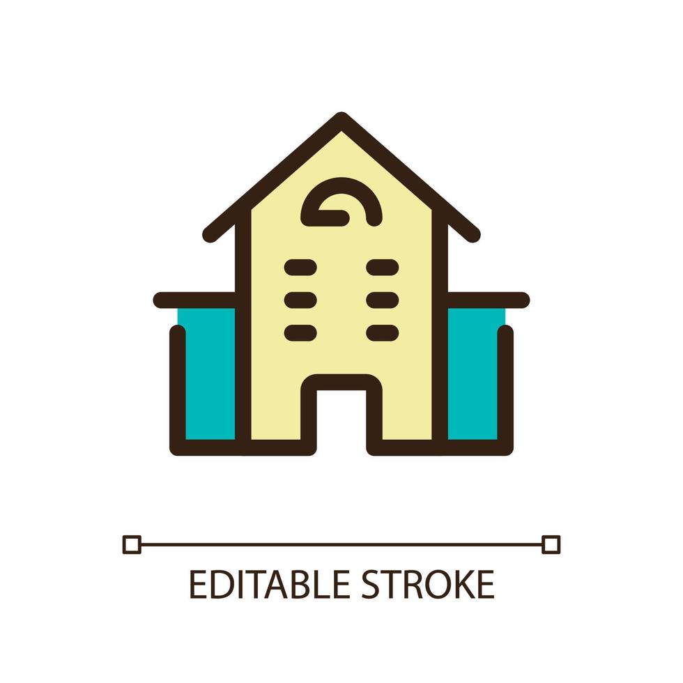 School Building Pixel Perfect Rgb Color Ui Icon Educational Facility Simple Filled Line
