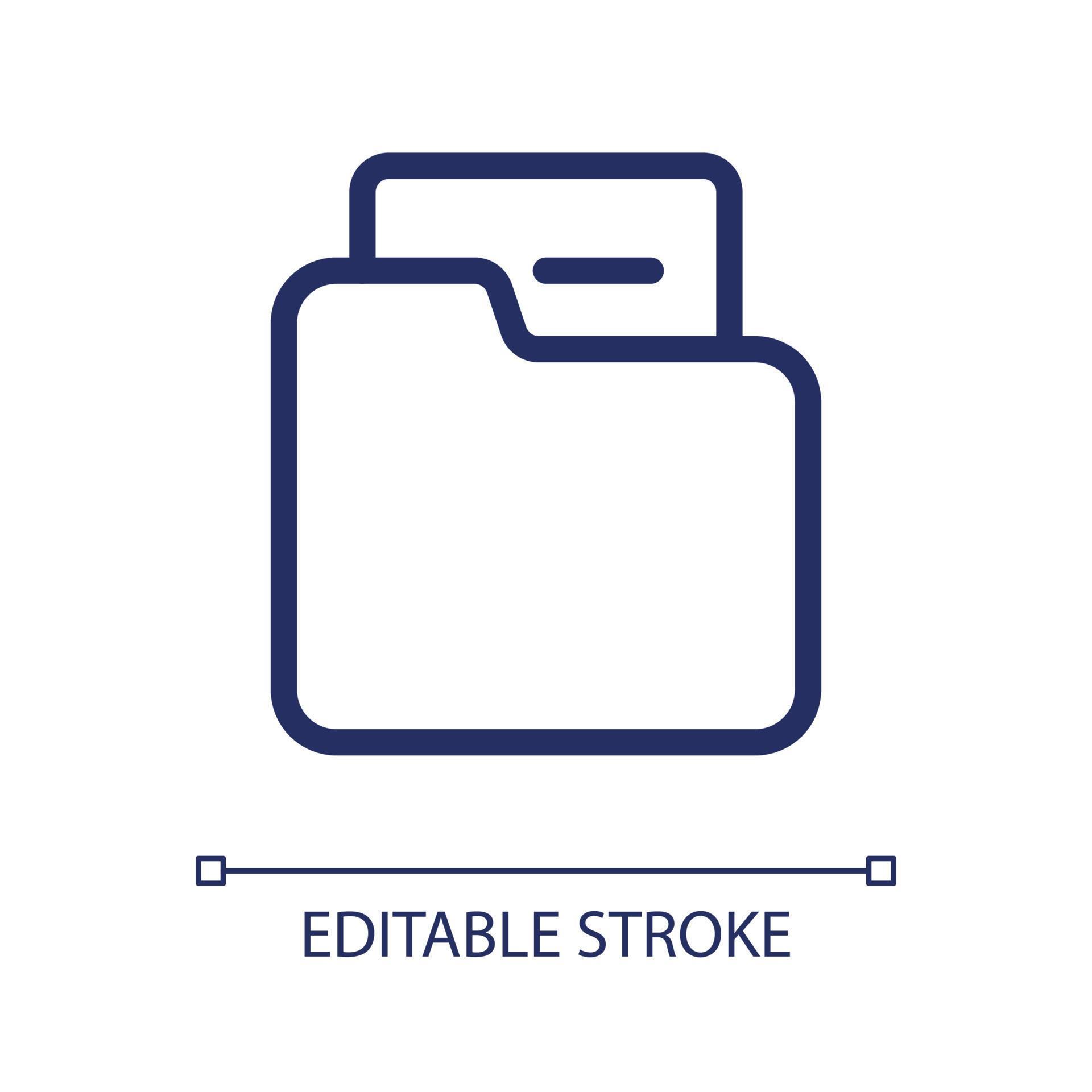 Folder pixel perfect linear ui icon. Stationery essential. Organize ...