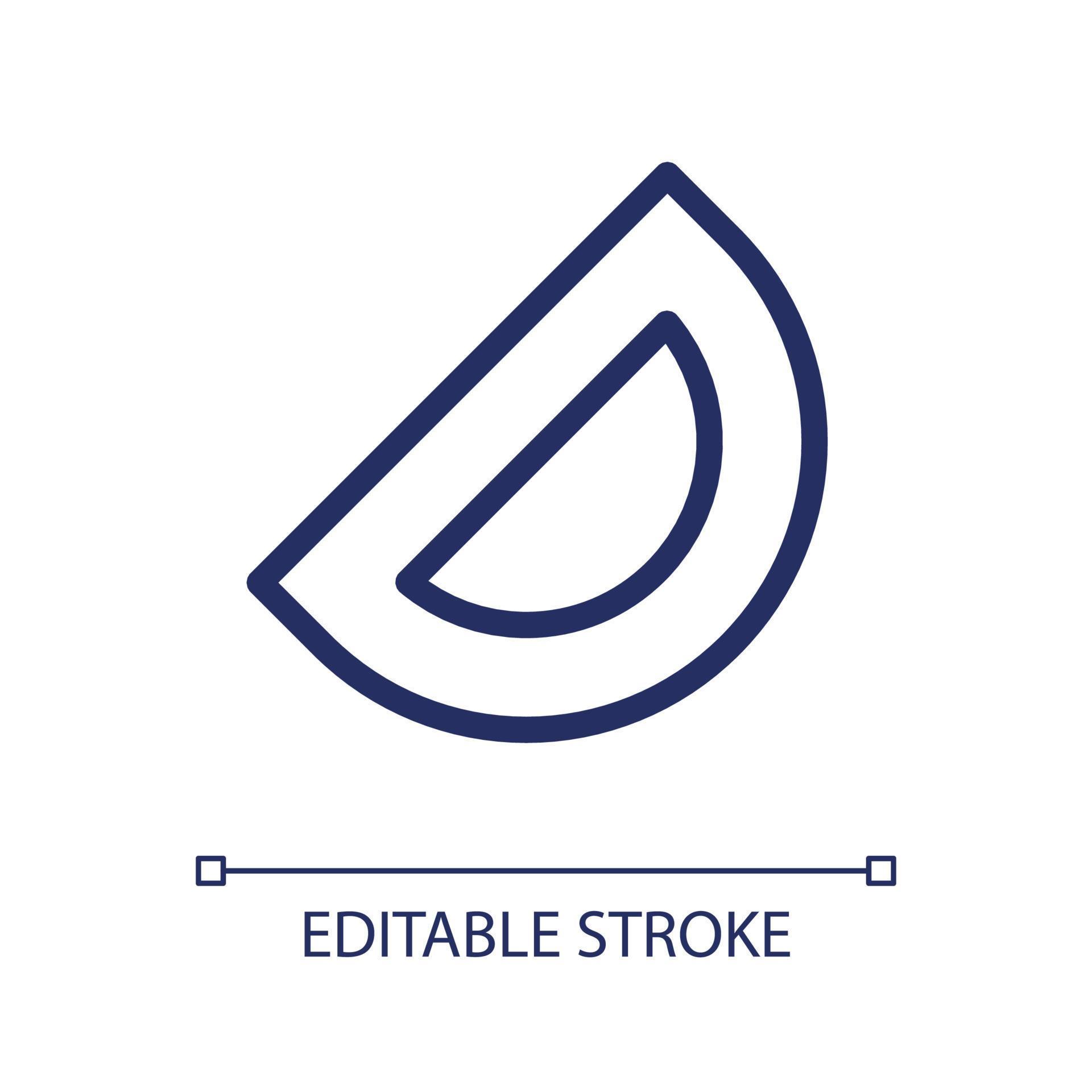 Protractor Pixel Perfect Linear Ui Icon Math Tool Stationery Supply Measuring Angles Gui Ux