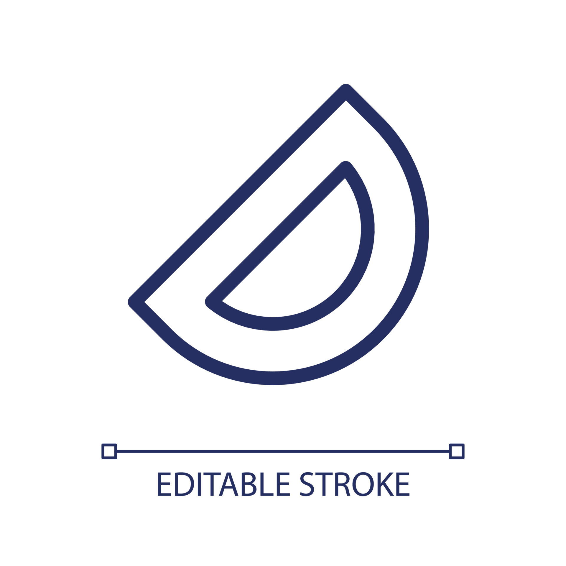 Protractor Pixel Perfect Linear Ui Icon Math Tool Stationery Supply Measuring Angles Gui Ux